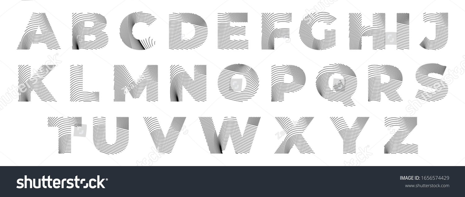 Dynamic Line Art Alphabet Vector Set Stock Vector (Royalty Free) 1656574429