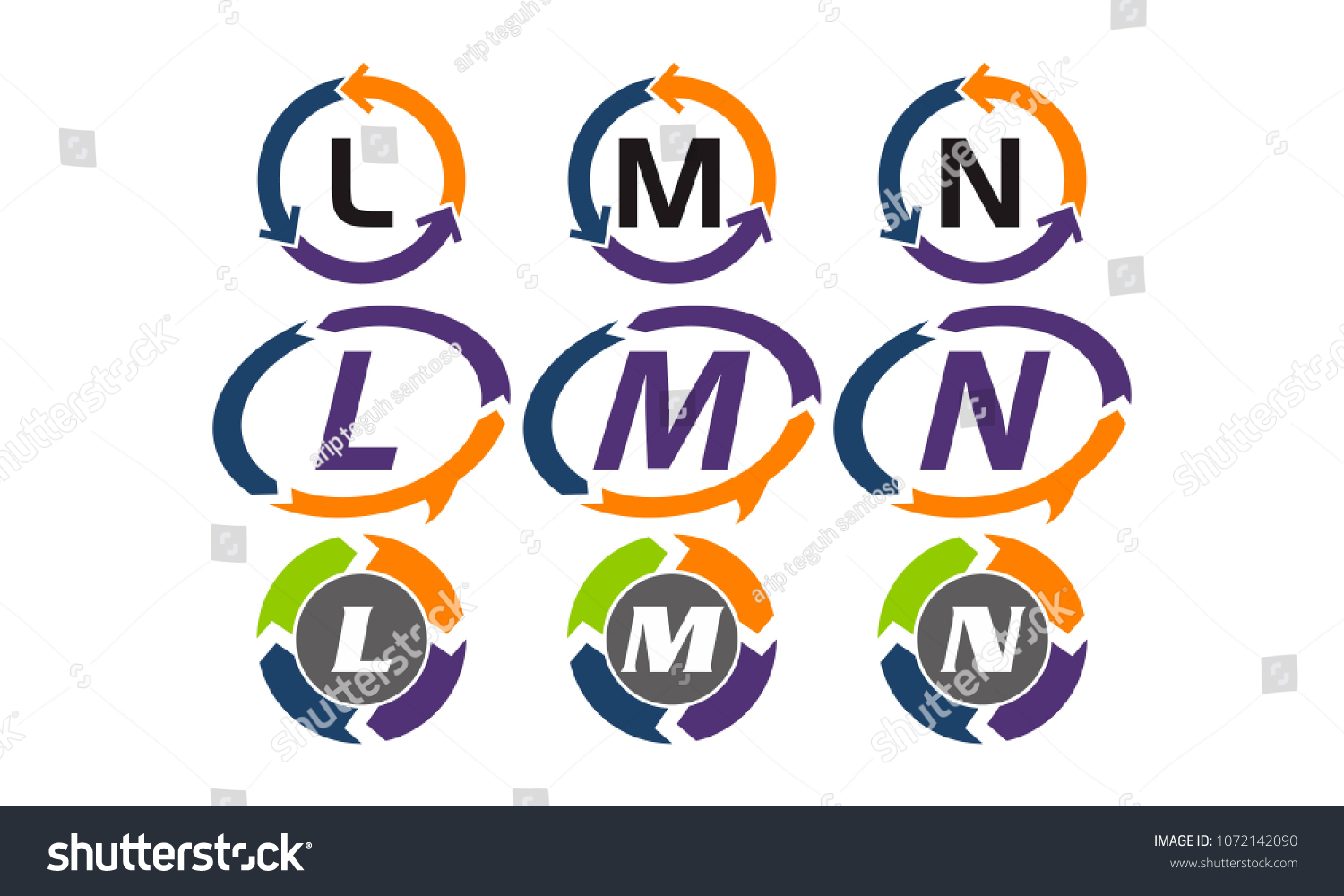 Dynamic Rotation Marketing Initial Distribution Set Stock Vector ...