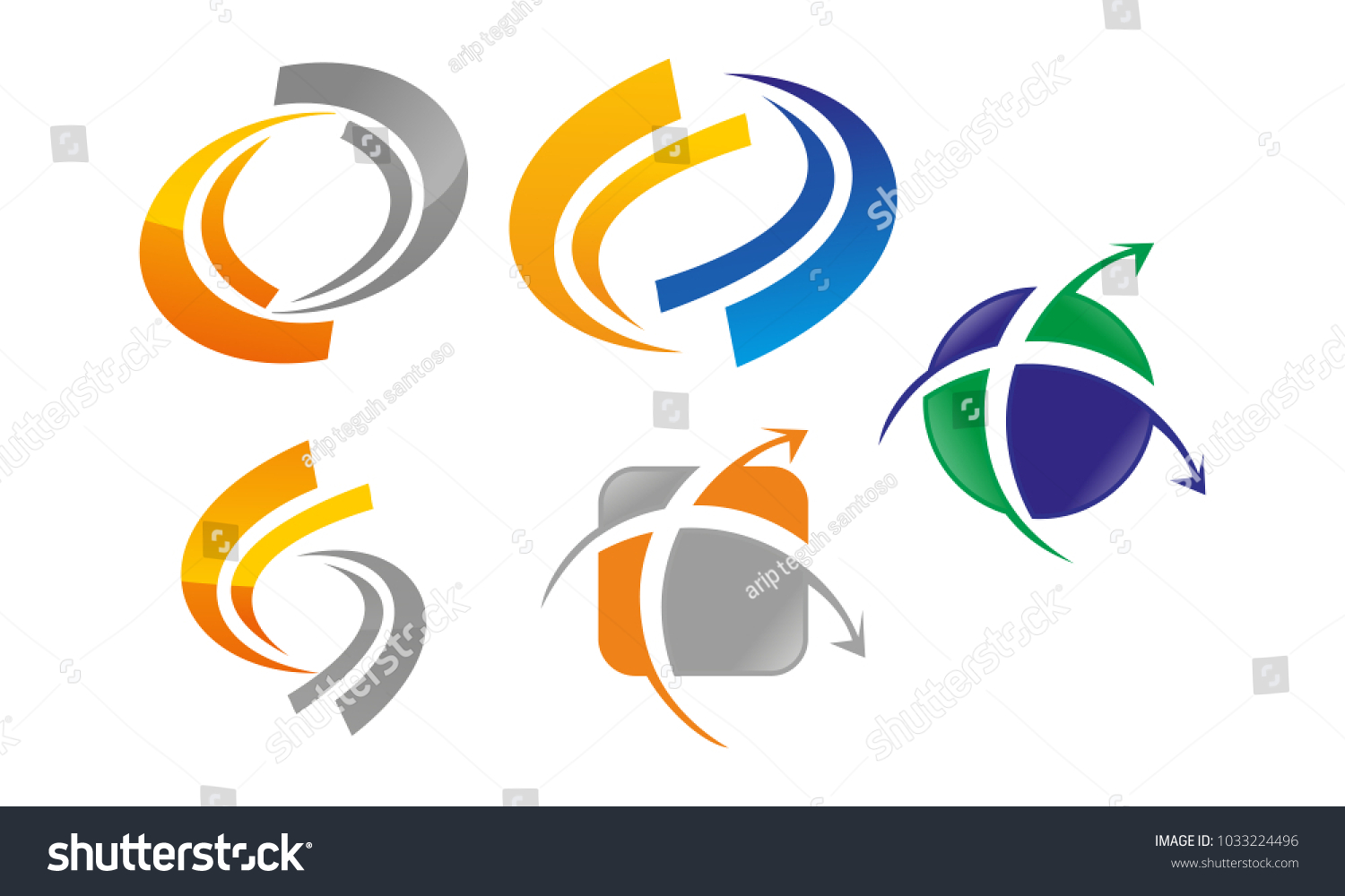Dynamic Rotation Template Set Stock Vector (Royalty Free) 1033224496 ...