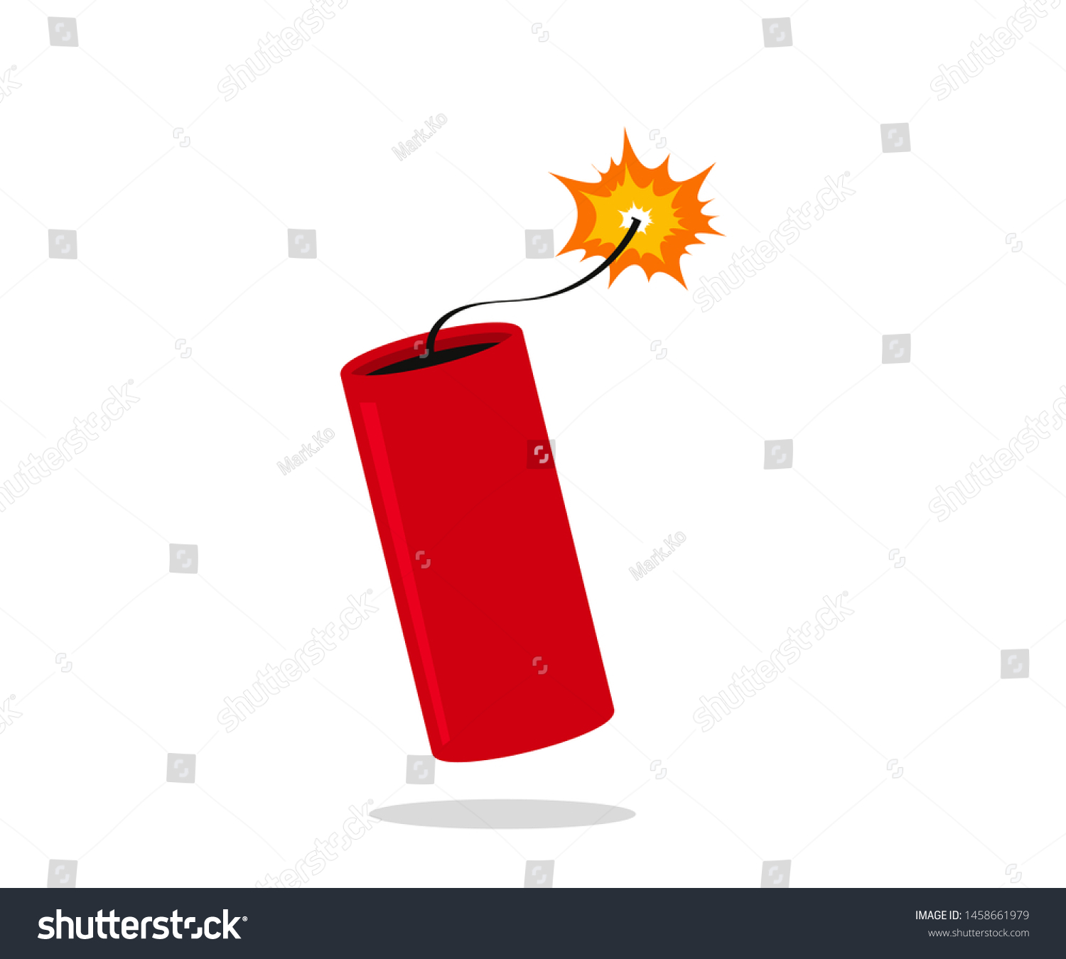 Dynamite Firecracker On White Background Flat Stock Vector (Royalty ...