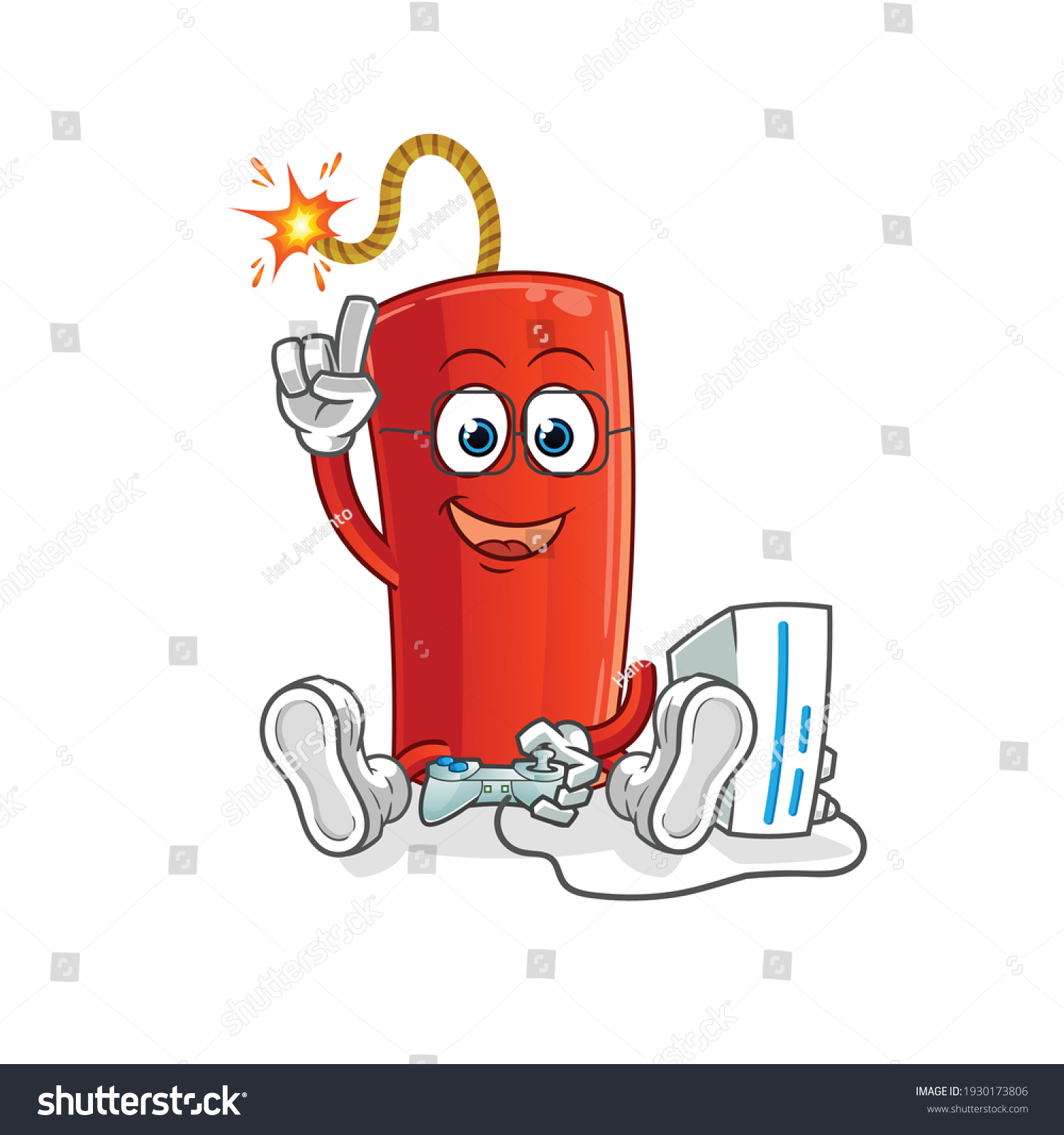 Dynamite Playing Video Games Vector Cartoon Stock Vector (Royalty Free ...