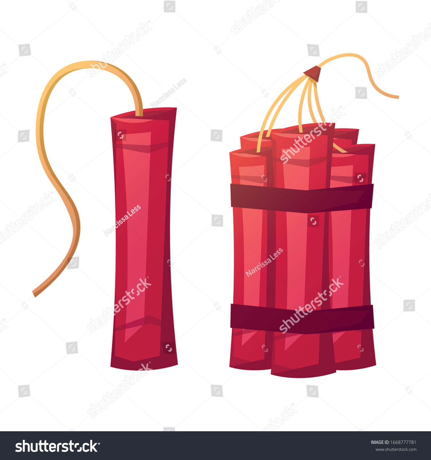 Dynamite Set Cartoon Vector Illustration Isolated Stock Vector (Royalty ...