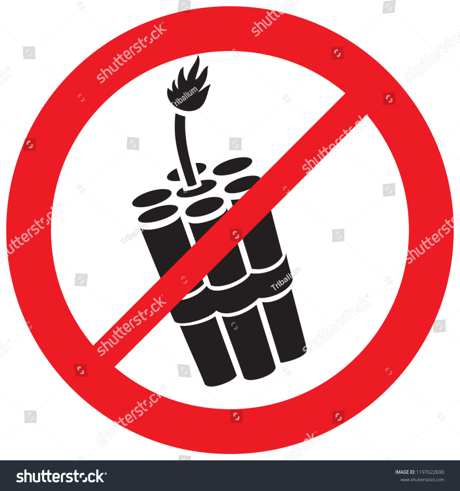 Dynamite Sticks Not Allowed Sign Stock Vector (Royalty Free) 1197622690 ...