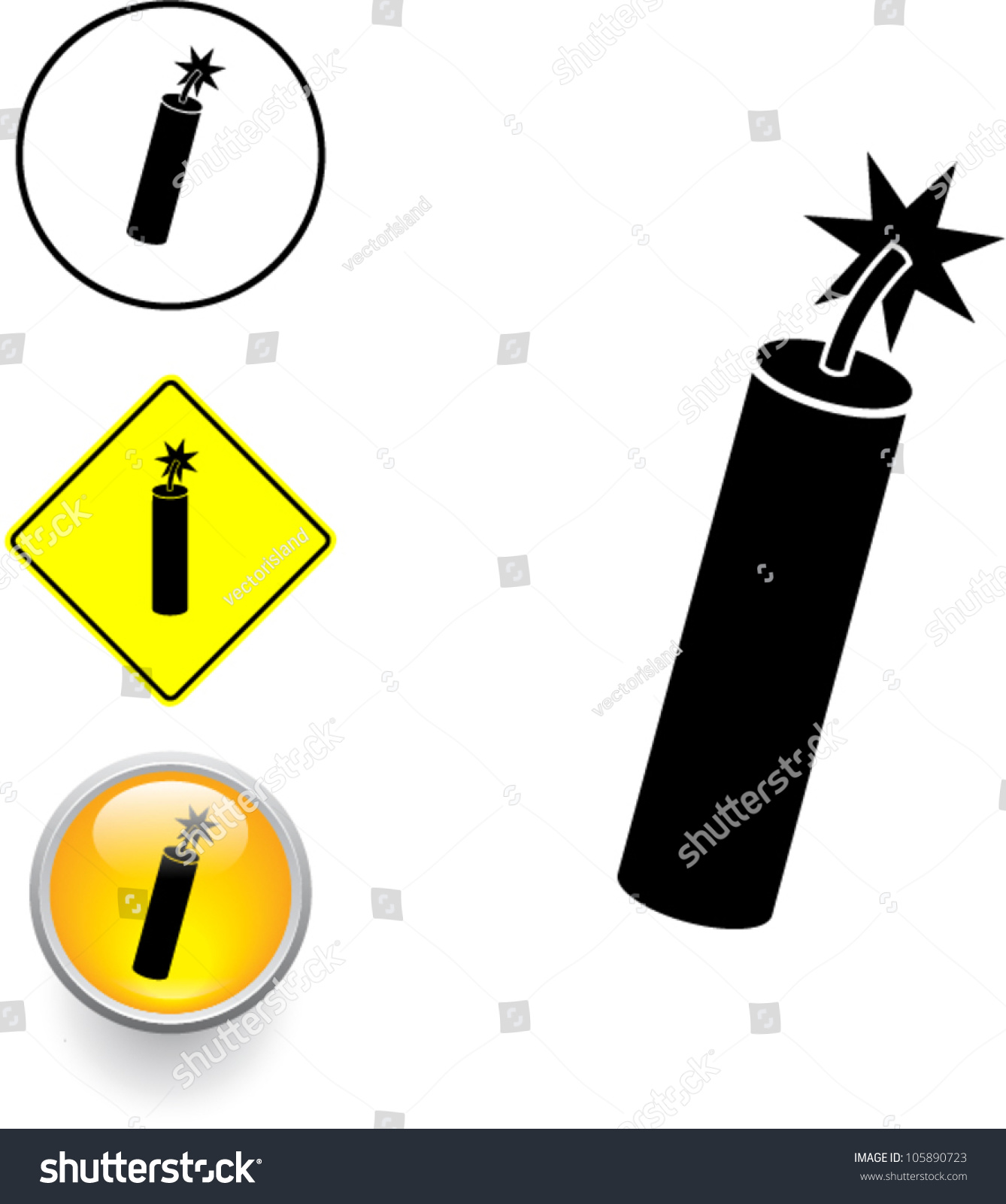 signo y botón de símbolo dinamita: vector de stock (libre de regalías ...