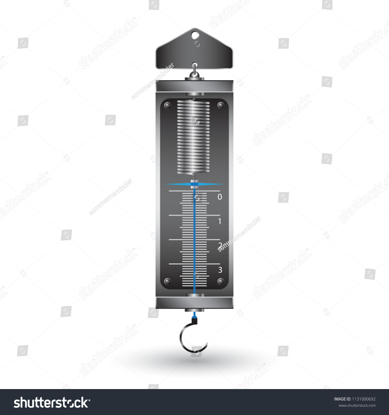 Dynamometer On White Background Blue Arrows Stock Vector (Royalty Free ...
