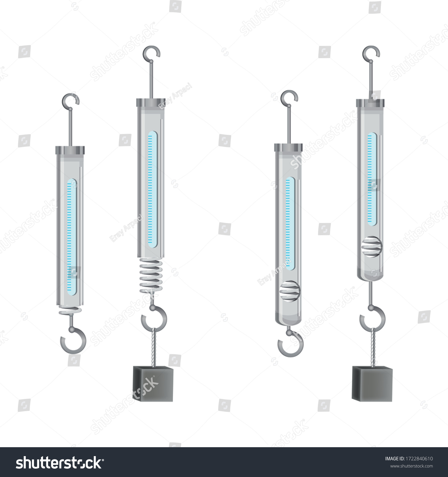 Dynamometer Set Illustration Weight Stock Vector (Royalty Free) 1722840610