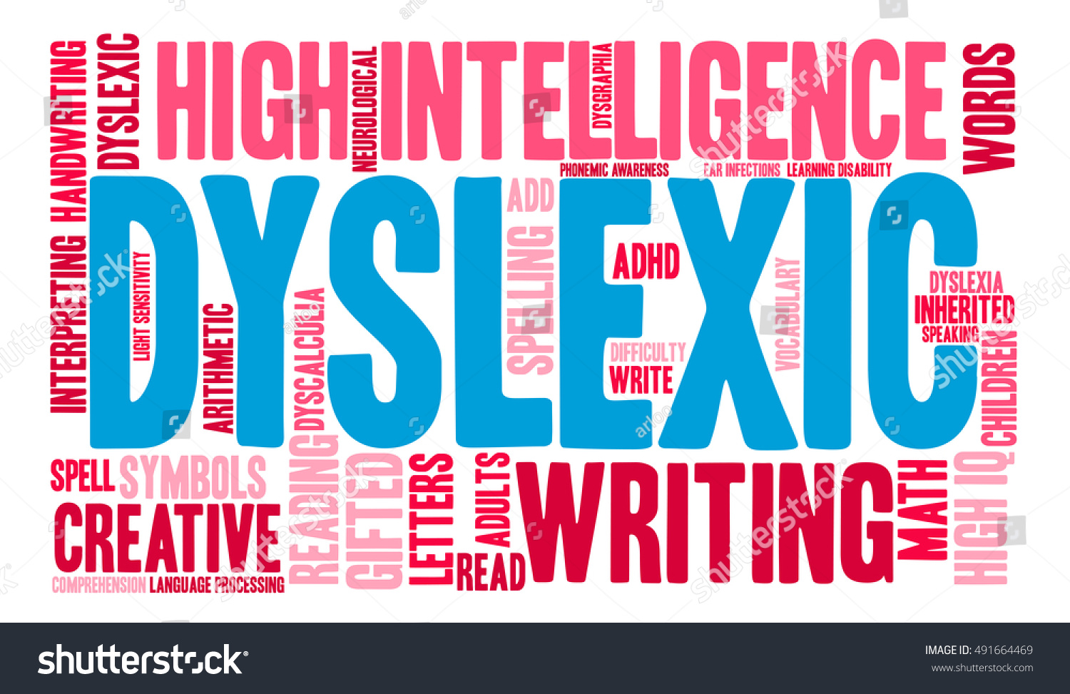 Dyslexic Word Cloud On White Background Stock Vector (Royalty Free ...