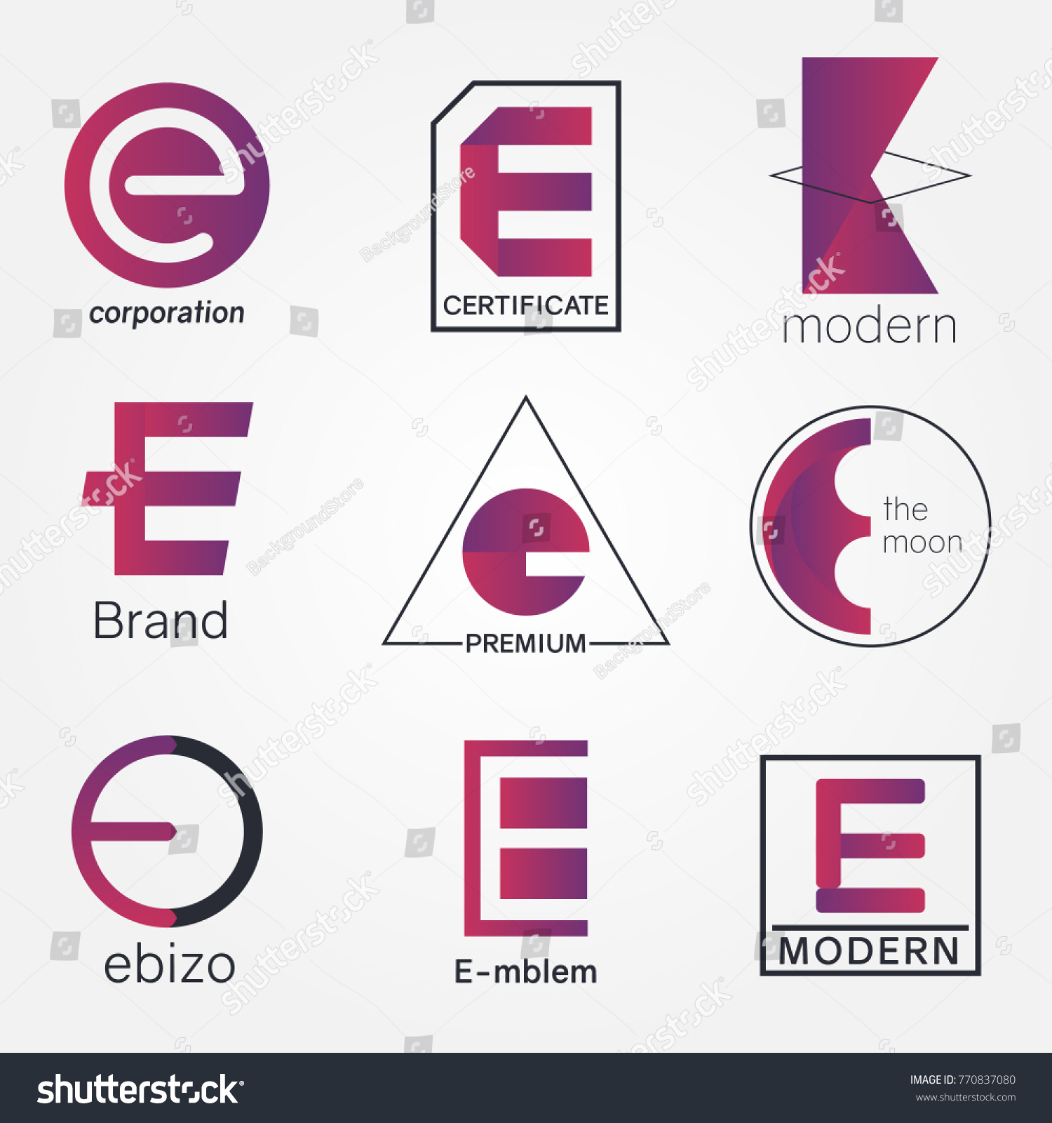 E Big Letter Logo Badges Stock Vector (Royalty Free) 770837080 ...