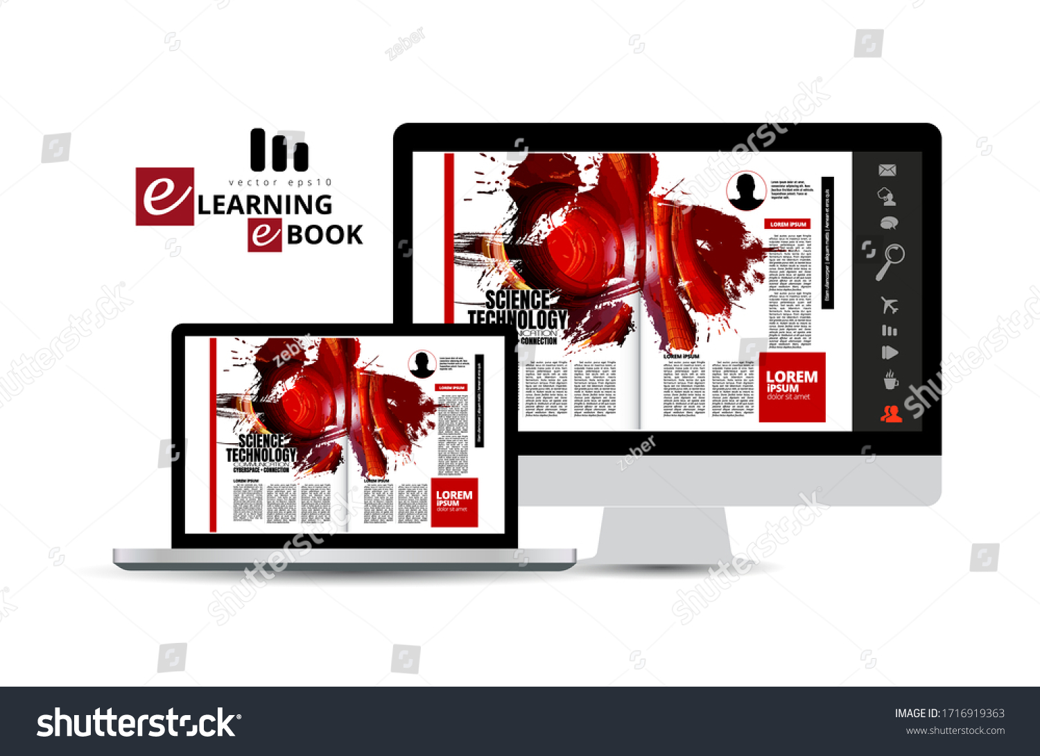 Ebook Application Design Abstract Technology Concept Stock Vector ...