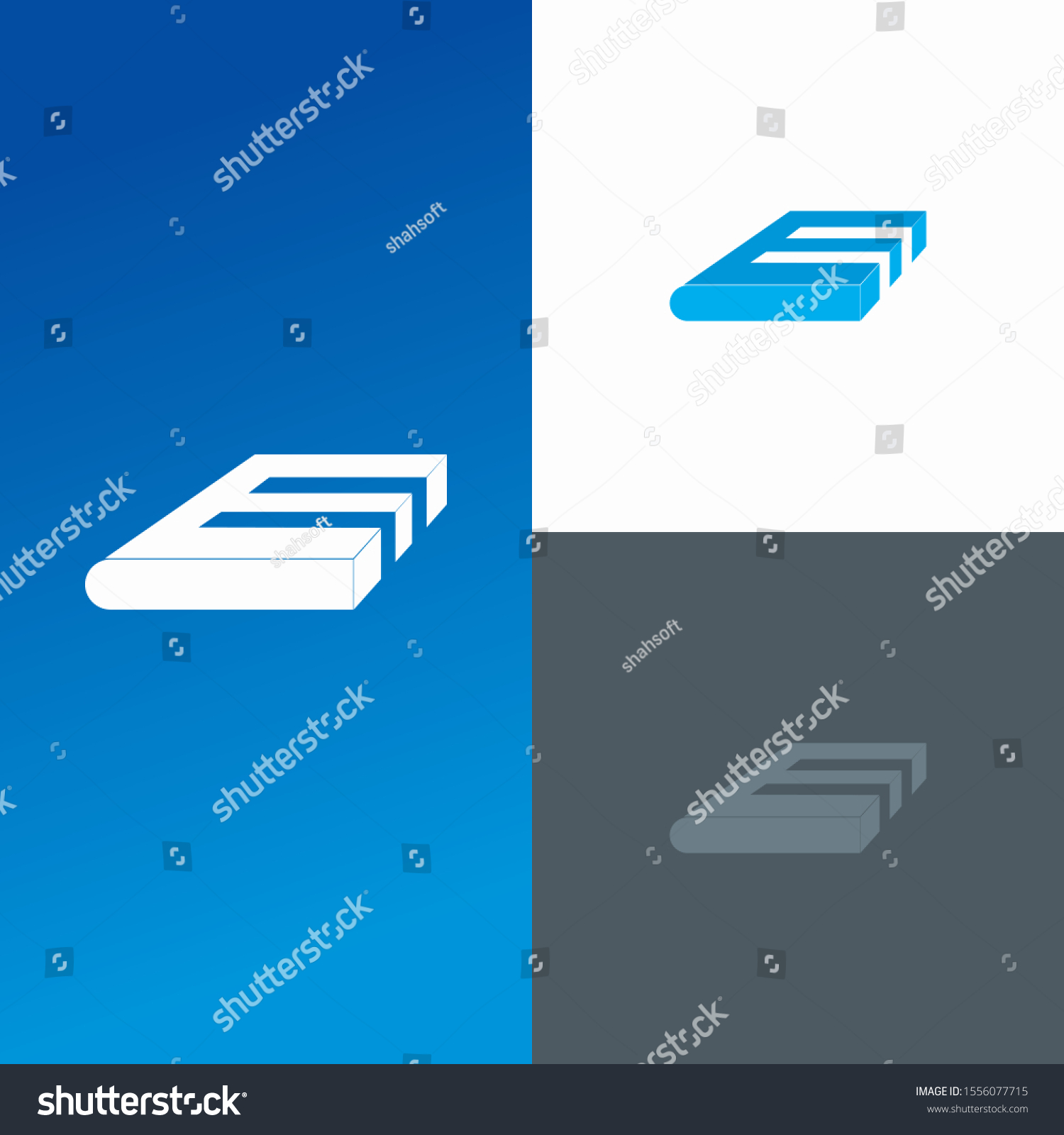 E Book Logo Symbol Design Template Stock Vector (Royalty Free) 1556077715