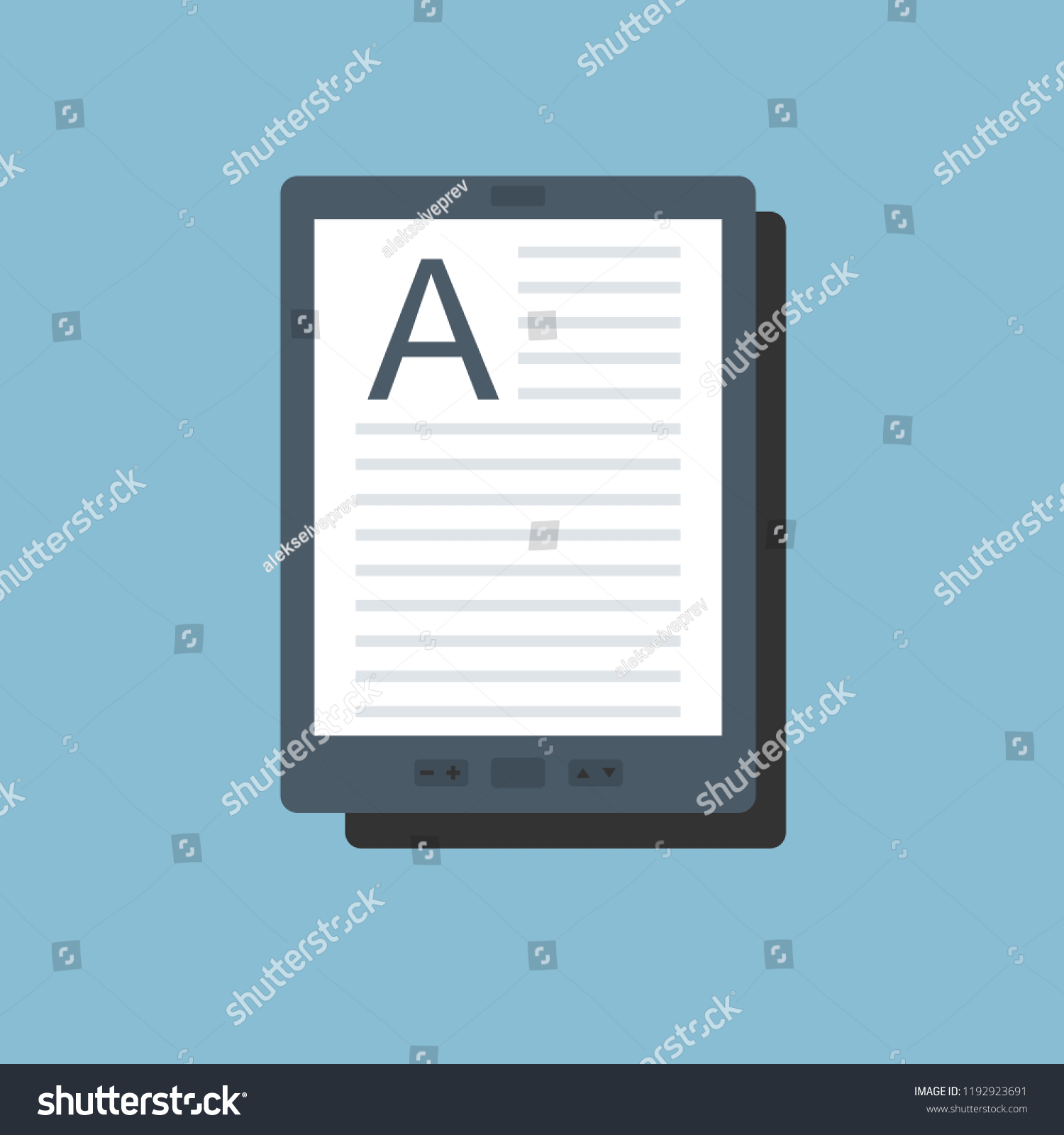 Ebook Vector Icon Flat Style Ereader Stock Vector (Royalty Free) 1192923691