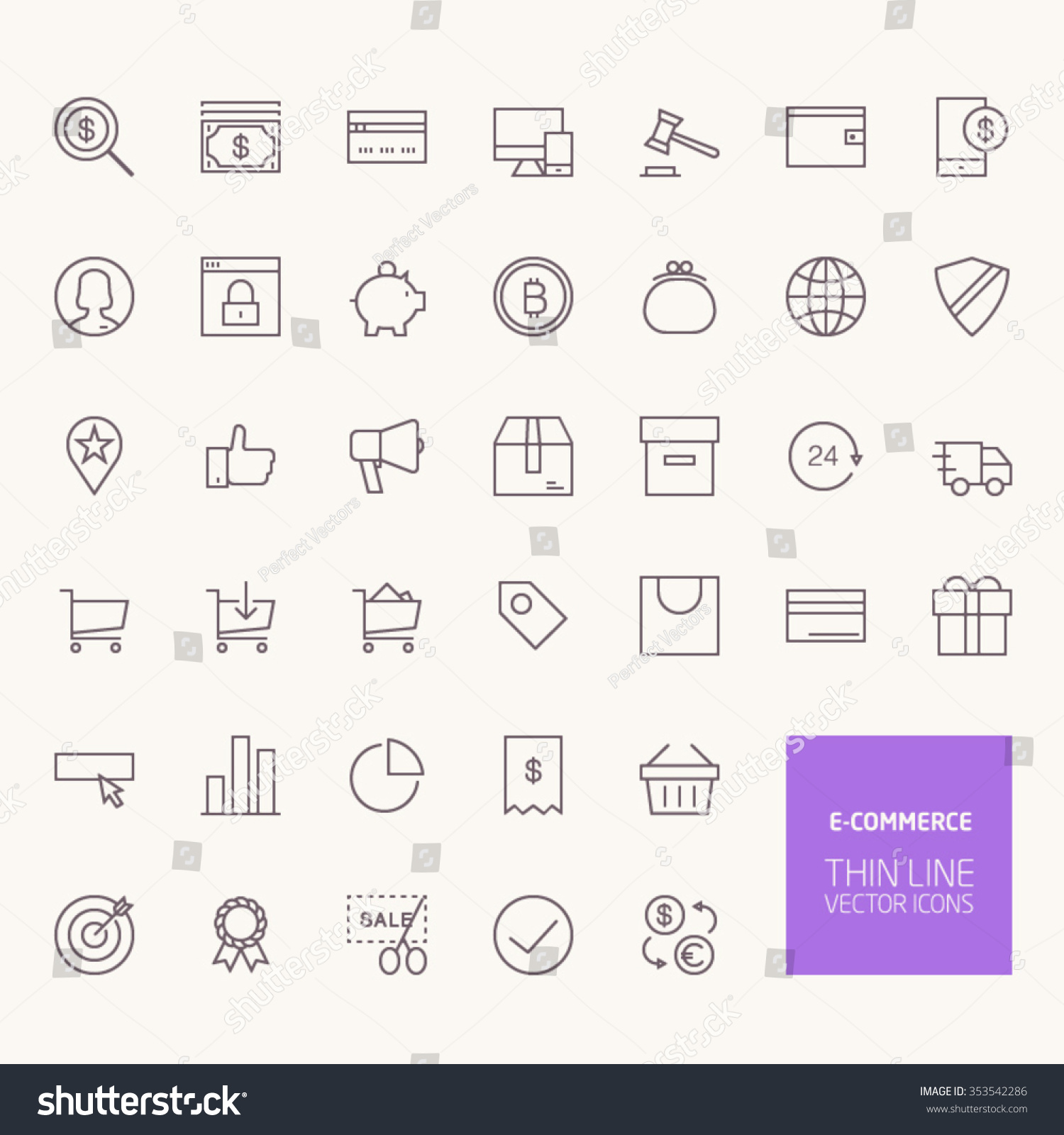 Ecommerce Outline Icons Web Mobile Apps Stock Vector (Royalty Free ...