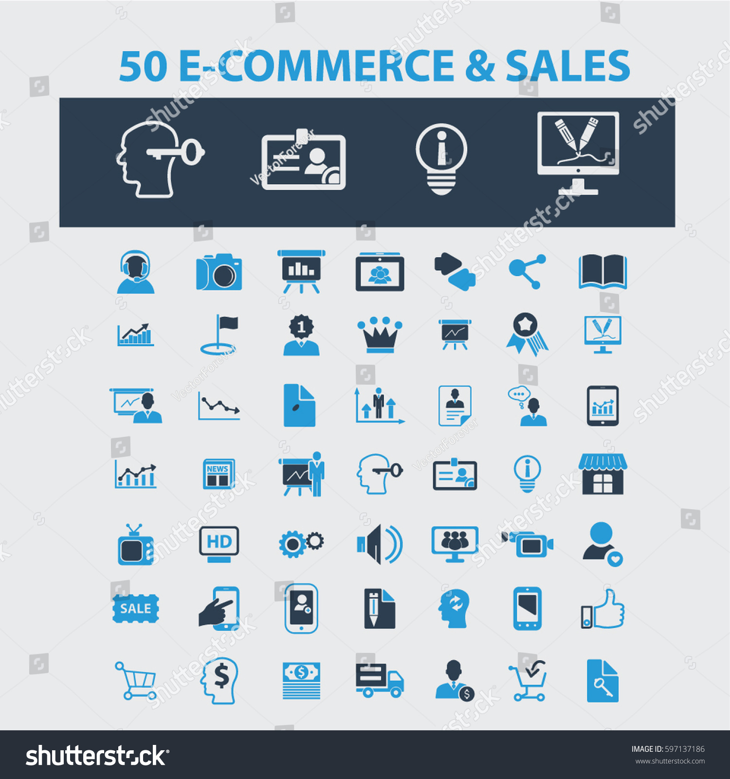 Ecommerce Sales Icons Stock Vector 597137186 - Shutterstock