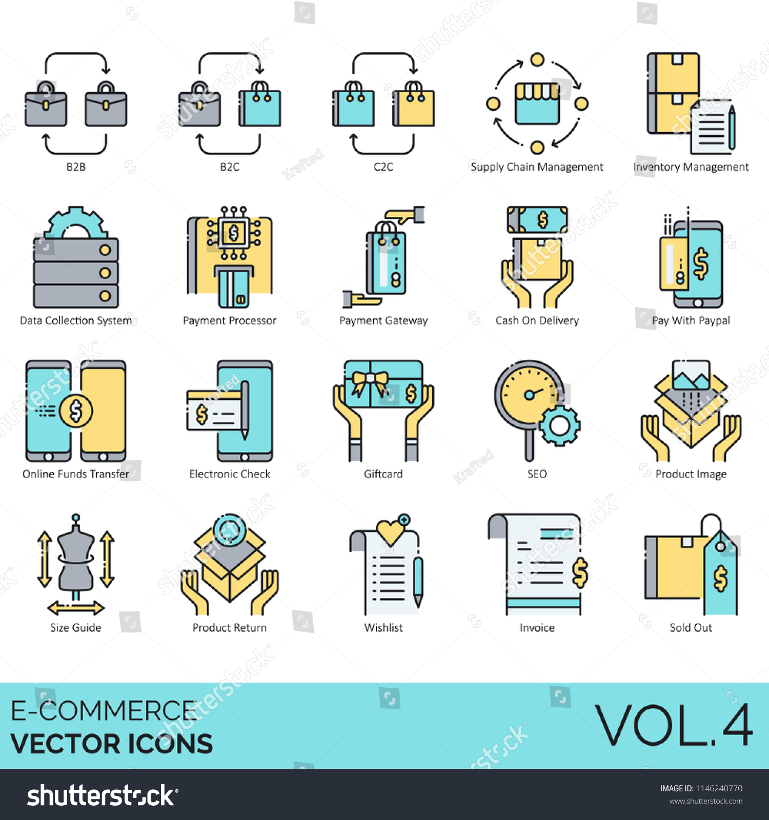 Ecommerce Vector Icons B2b Supply Chain Stock Vector (Royalty Free ...