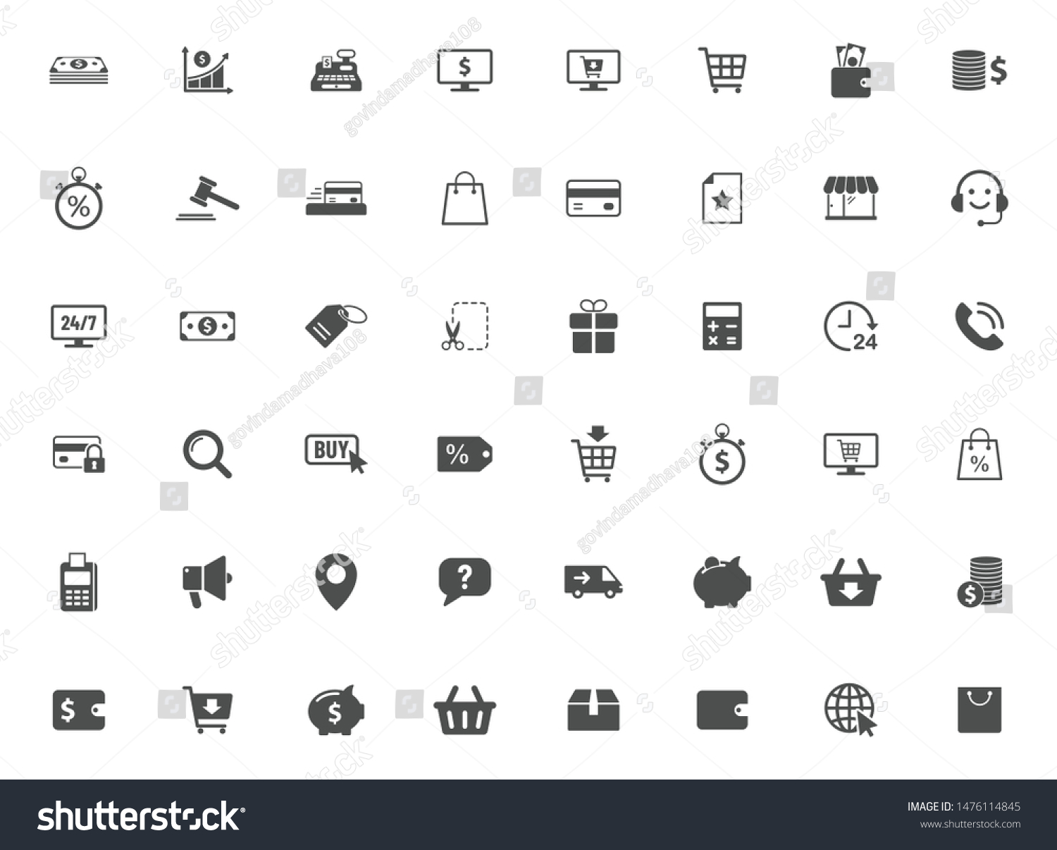 Ecommerce Vector Icons Large Set Isolated Stock Vector (Royalty Free ...