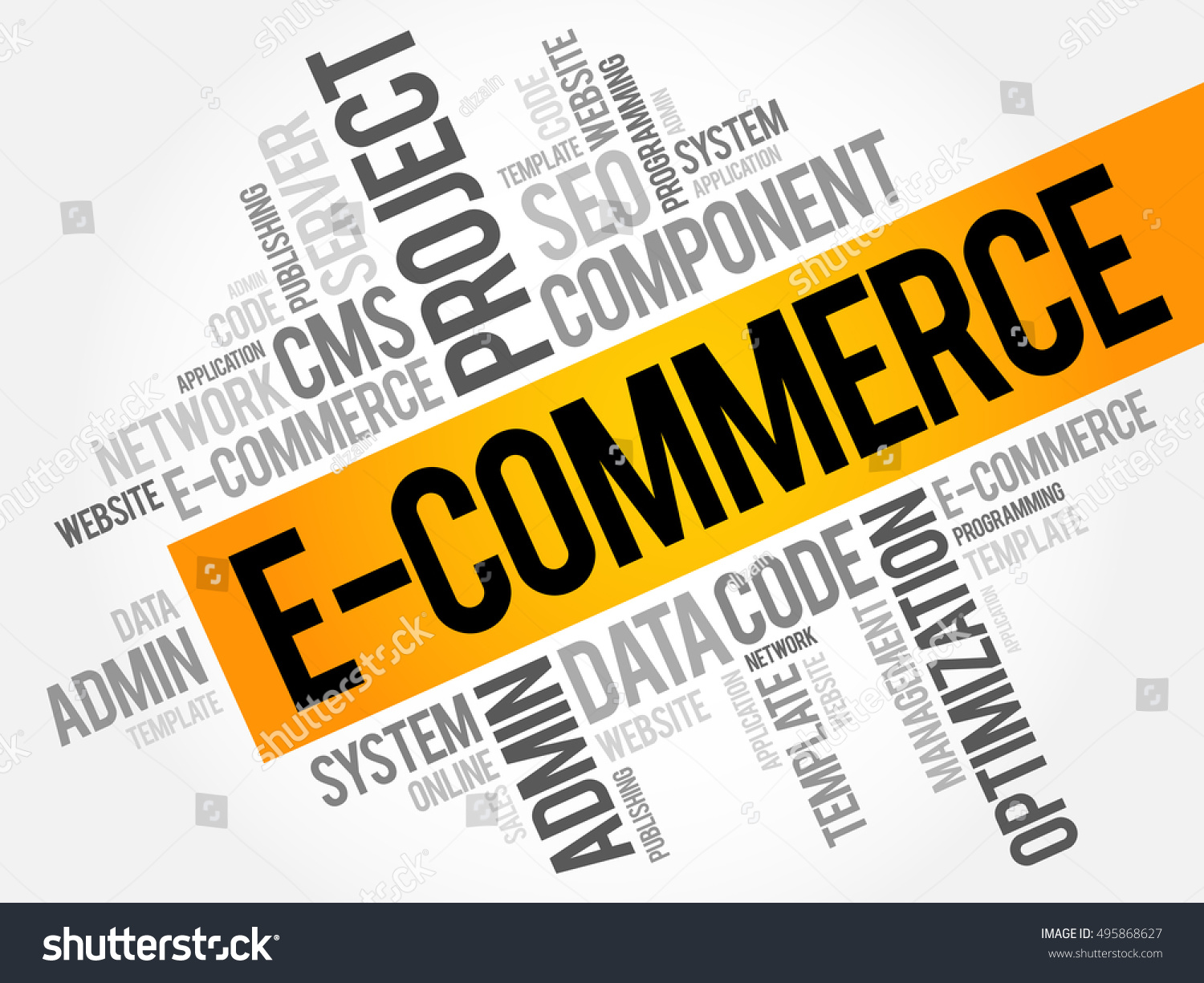 Ecommerce Word Cloud Collage Business Concept Stock Vector (Royalty ...