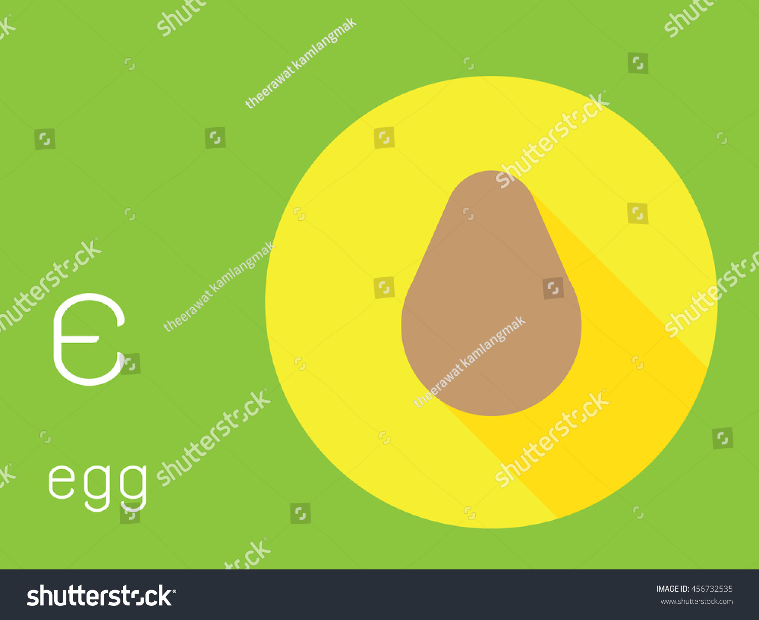 E Egg English Alphabet Beginning Student Stock Vector (Royalty Free ...