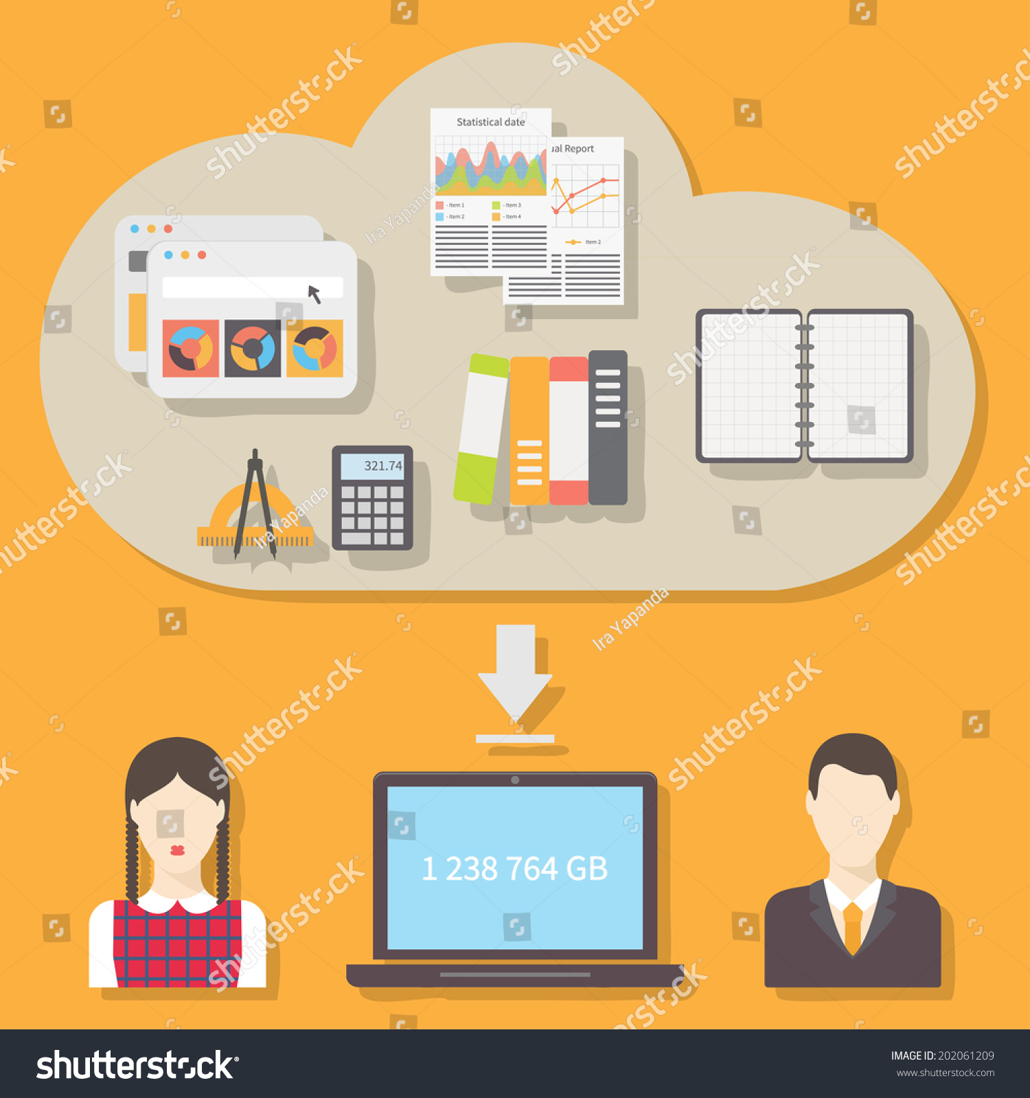 Elearning Distance Education School Avatars Vector Stock Vector ...