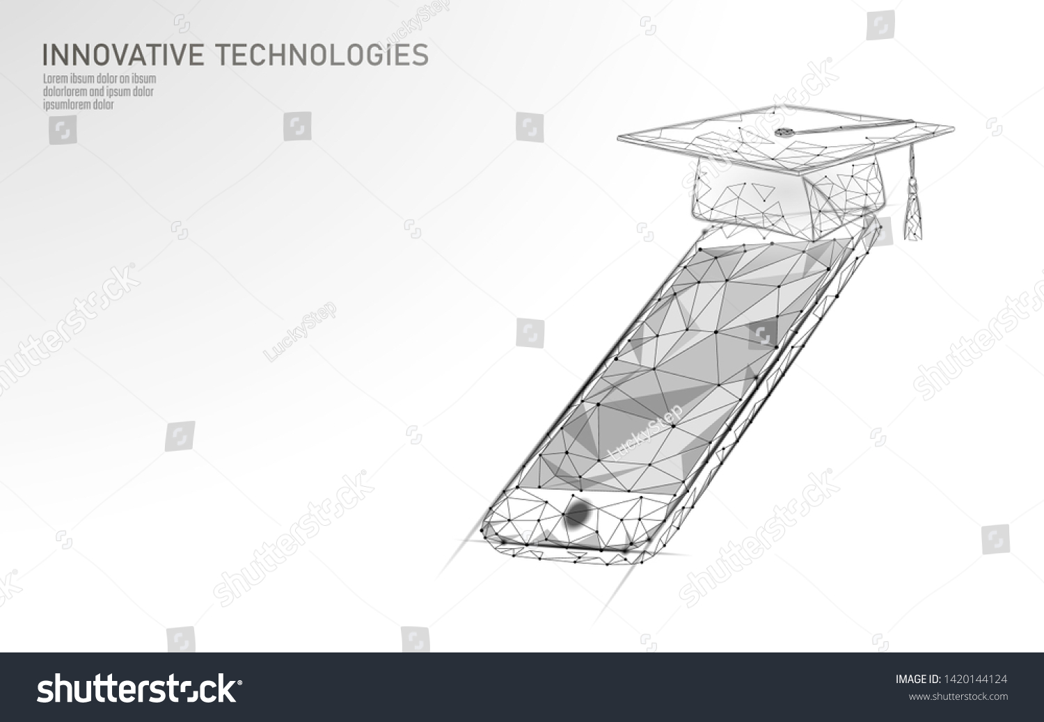 Elearning Distance Graduate Via Smartphone Certificate Stock Vector ...