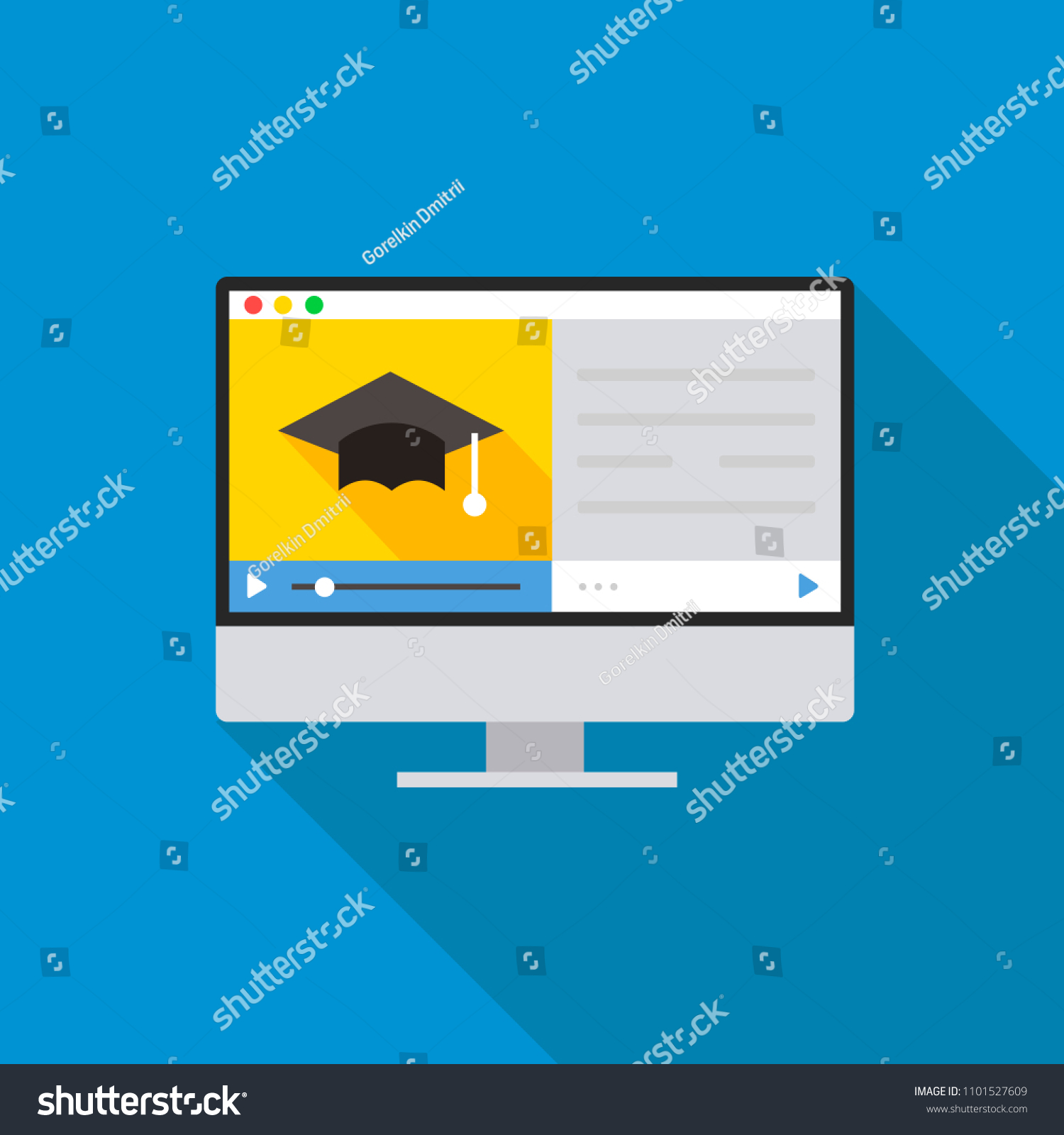 Elearning Logo Elearning Concept On Blue Stock Vector (Royalty Free ...