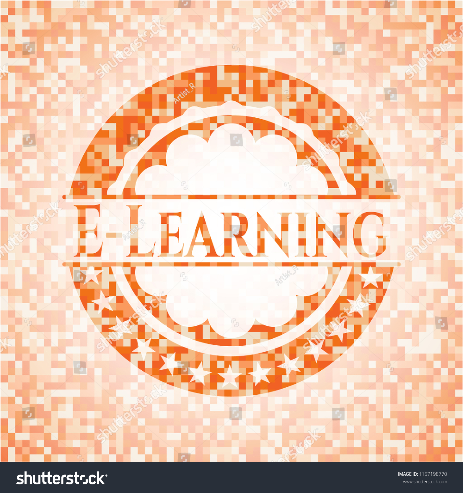 Elearning Orange Tile Background Illustration Square Stock Vector ...