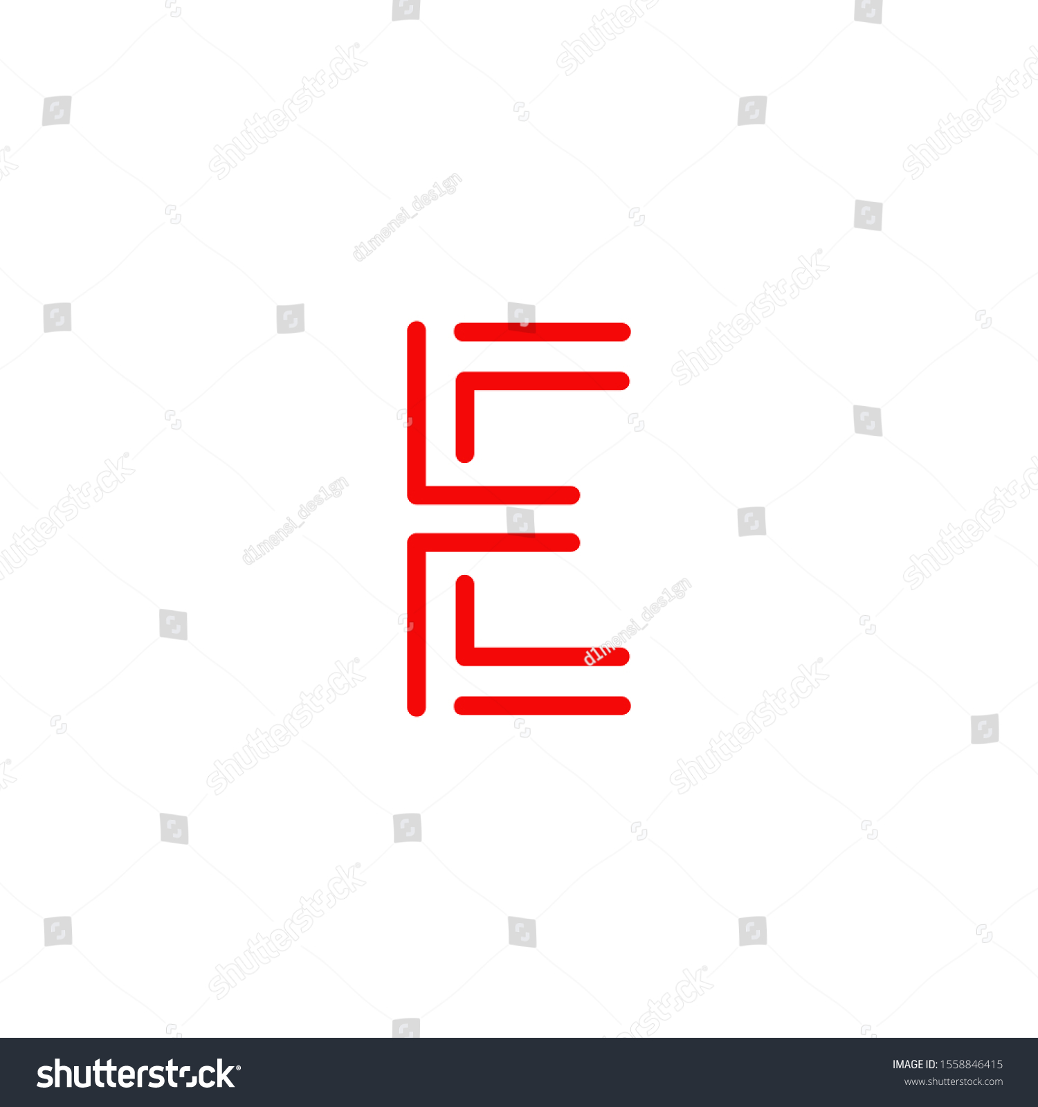 E Letter Initial Icon Logo Design Stock Vector (Royalty Free ...