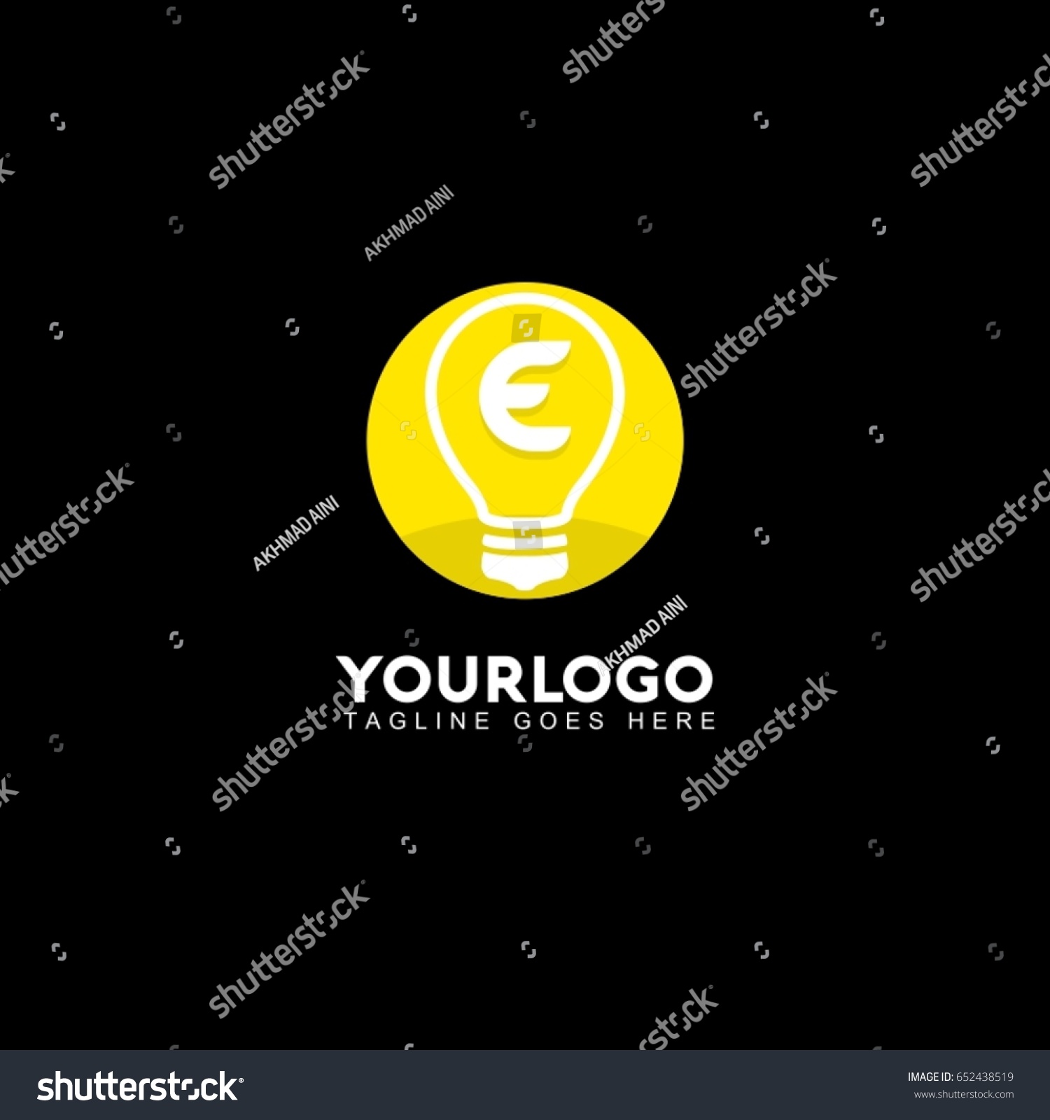 E Letter Light Logo Lamp Idea Stock Vector (Royalty Free) 652438519 ...
