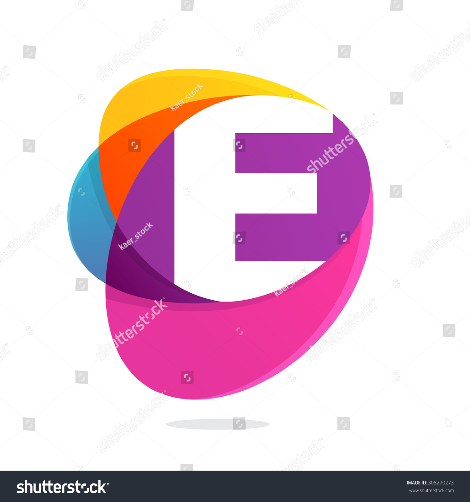 E Letter Ellipses Intersection Logo Abstract Stock Vector (Royalty Free ...