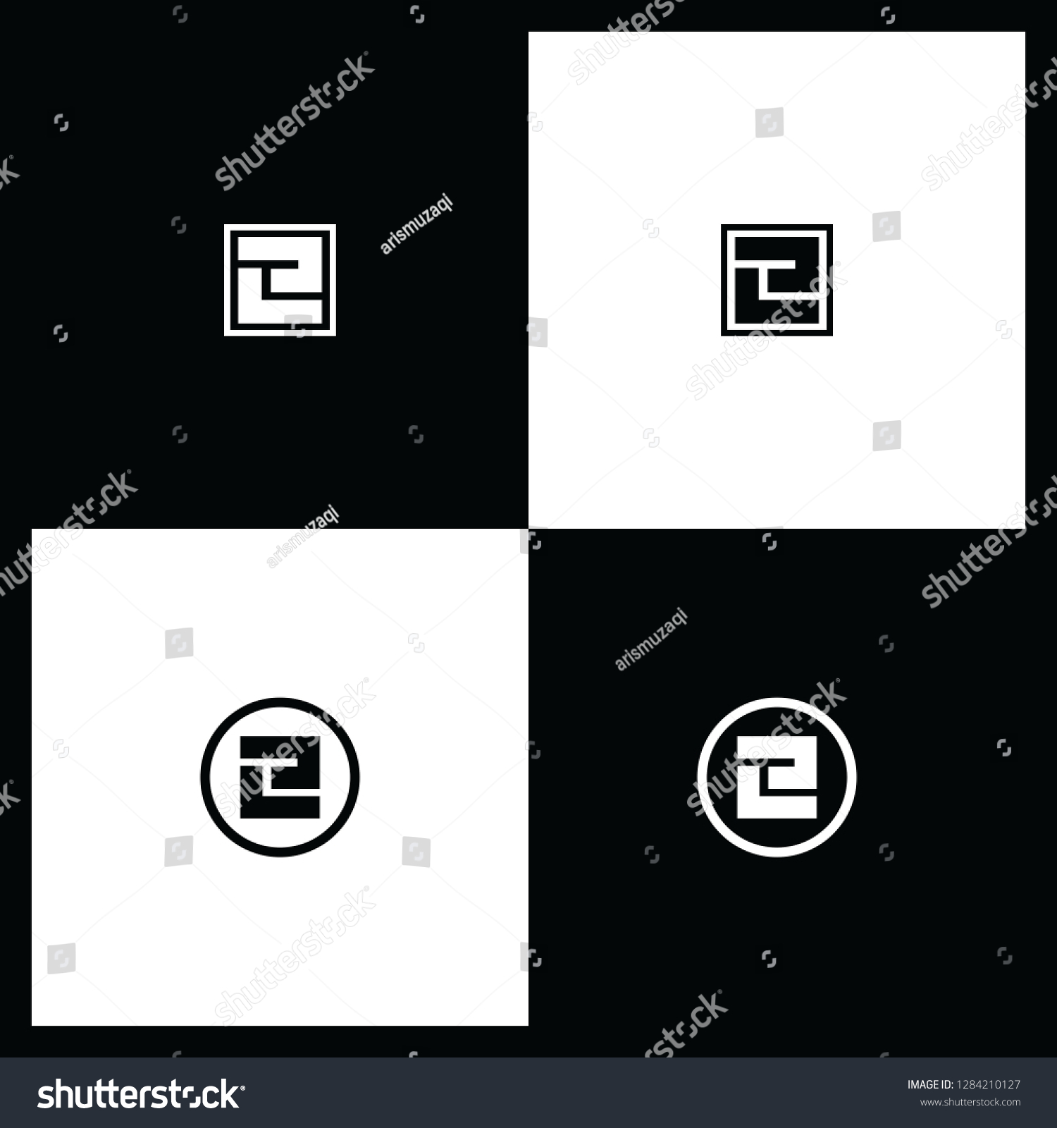E Logo Black White Background Stock Vector (Royalty Free) 1284210127