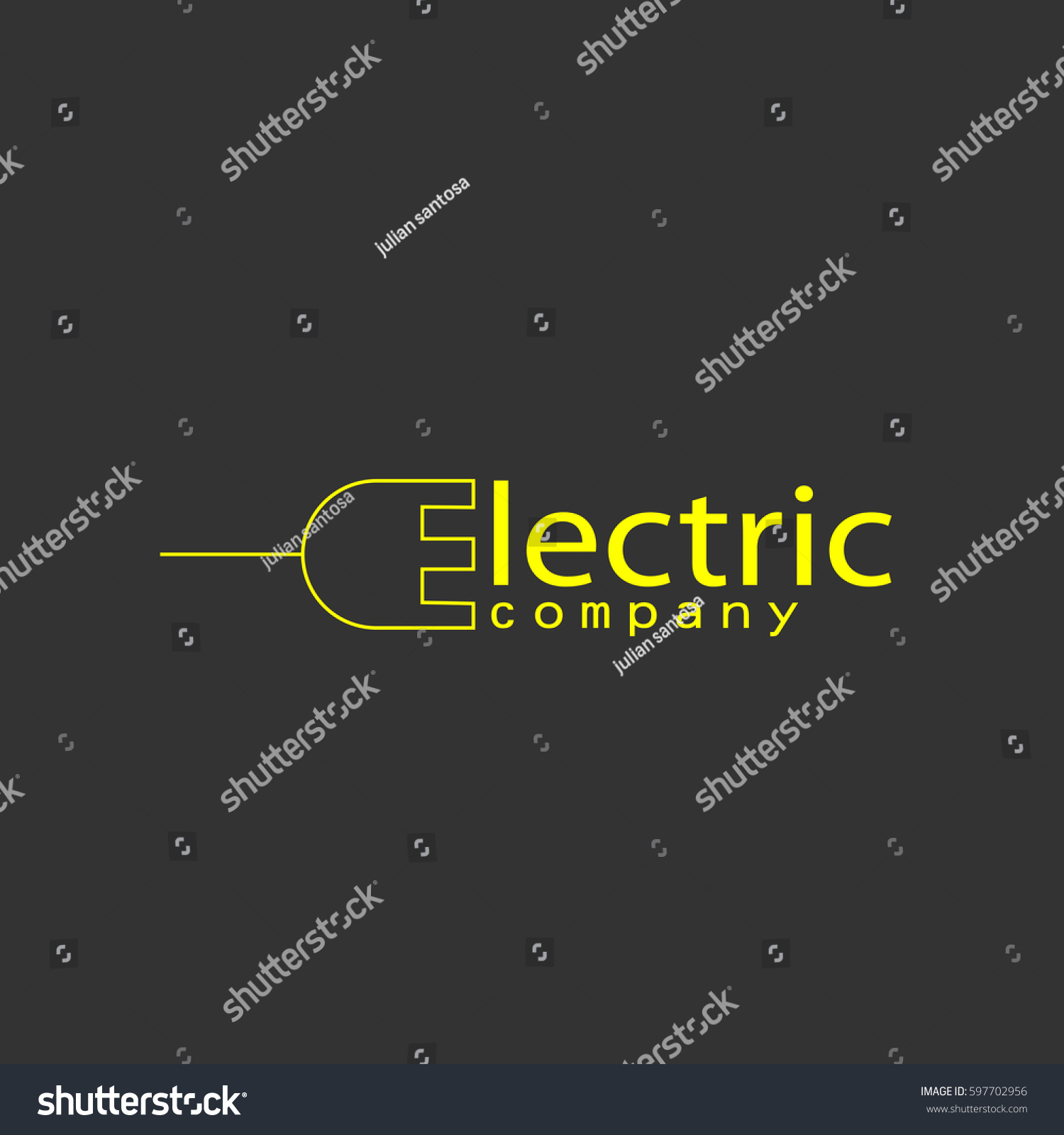 E Logo Electric Connection Symbol: vector de stock (libre de regalías ...