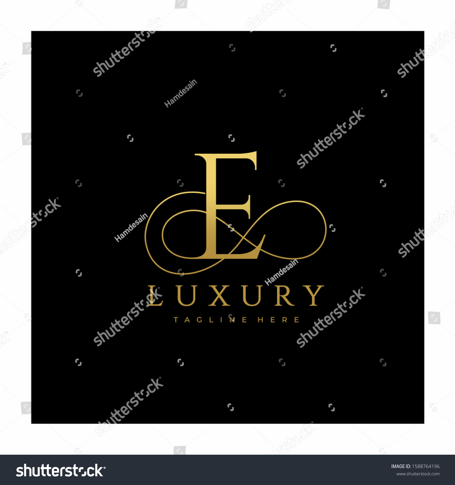 E Luxury Letter Logo Design Vector Stock Vector (Royalty Free) 1588764196