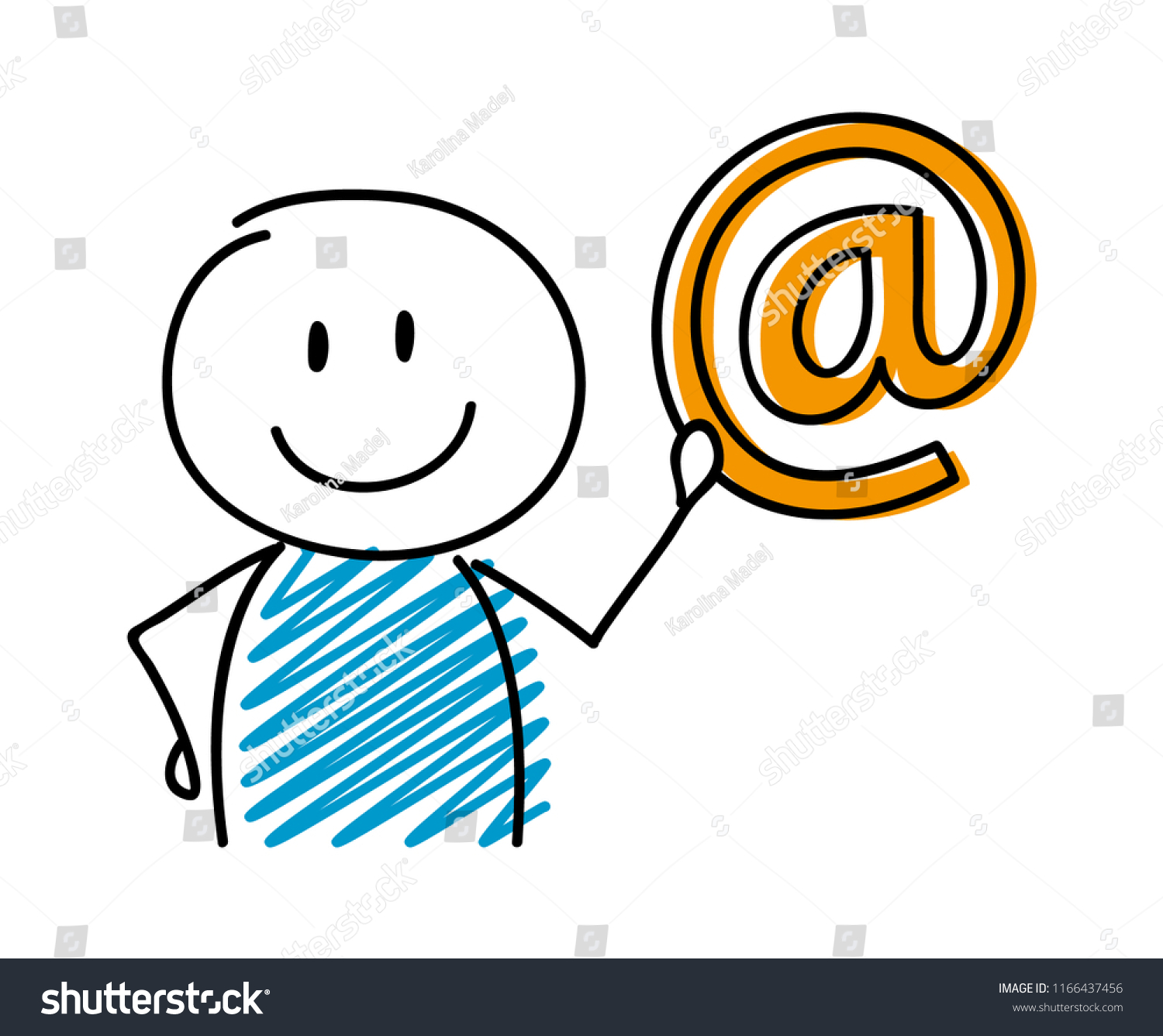 Email Adress Icon Smiley Stickman Vector: เวกเตอร์สต็อก (ปลอดค่า ...