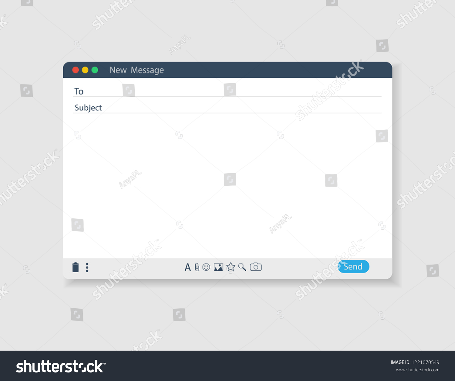 Email Blank Template Internet Mail Frame Stock Vector (Royalty Free ...