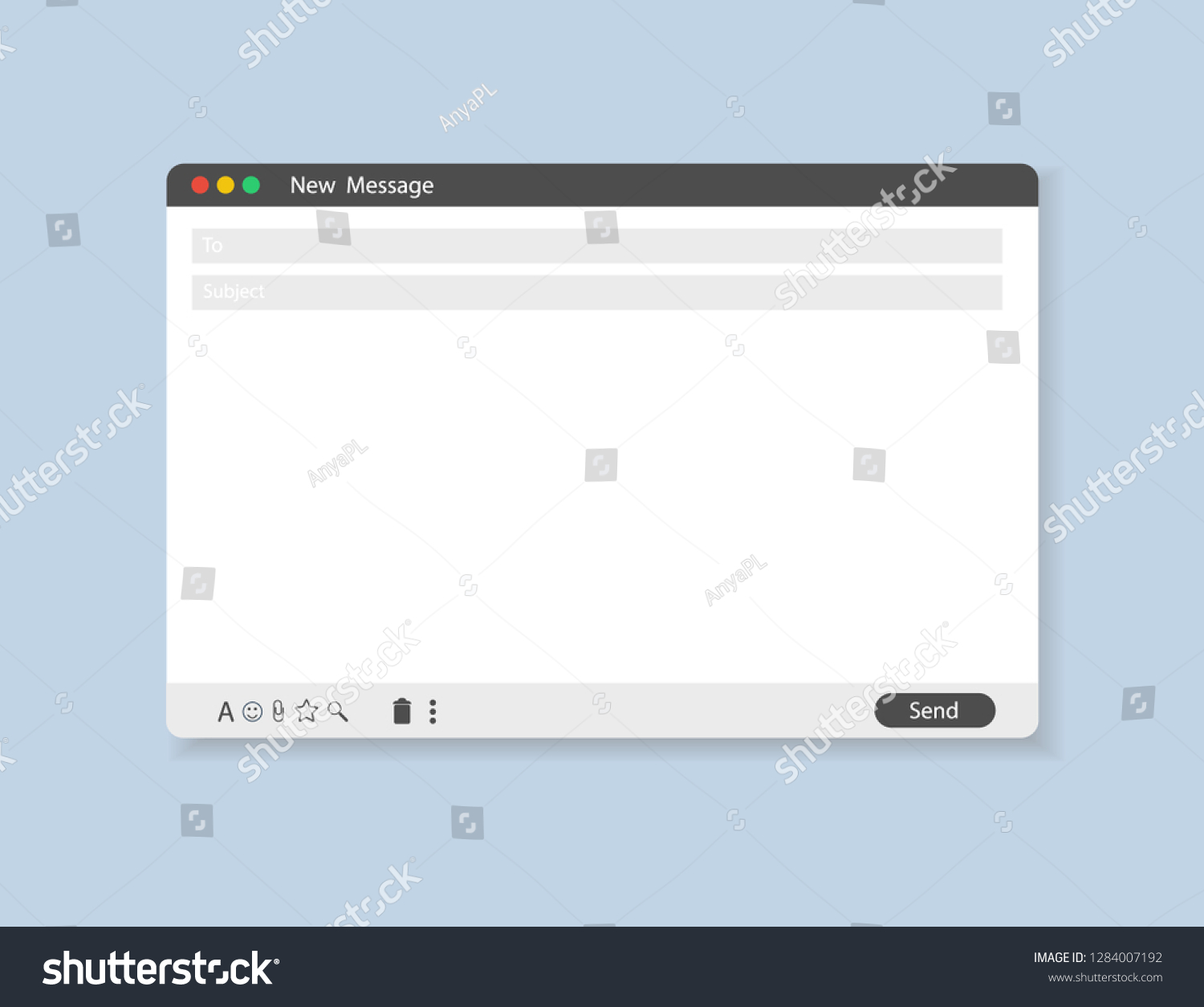Email Blank Template Internet Mail Frame Stock Vector (Royalty Free ...