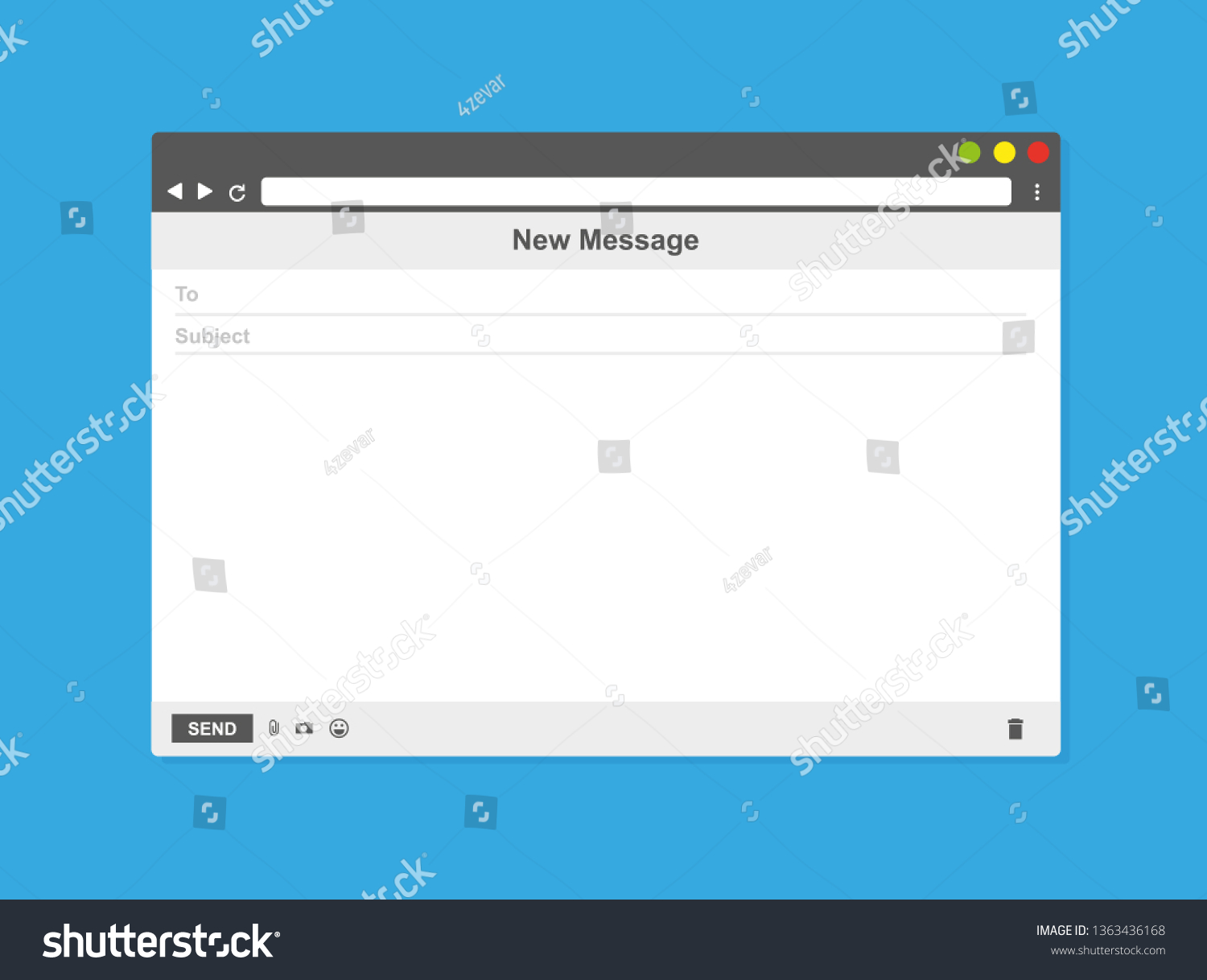 Email Blank Template Internet Mail Frame: vector de stock (libre de ...