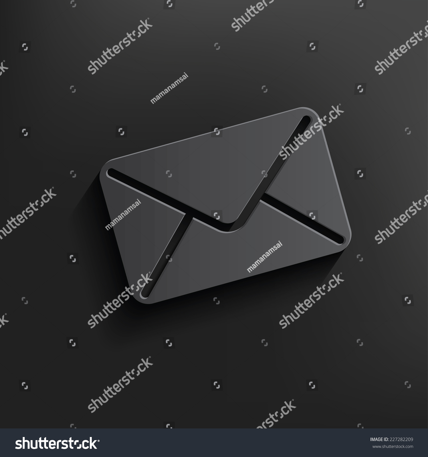 Email Symbol On Black Backgroundclean Vector Stock Vector (Royalty Free ...