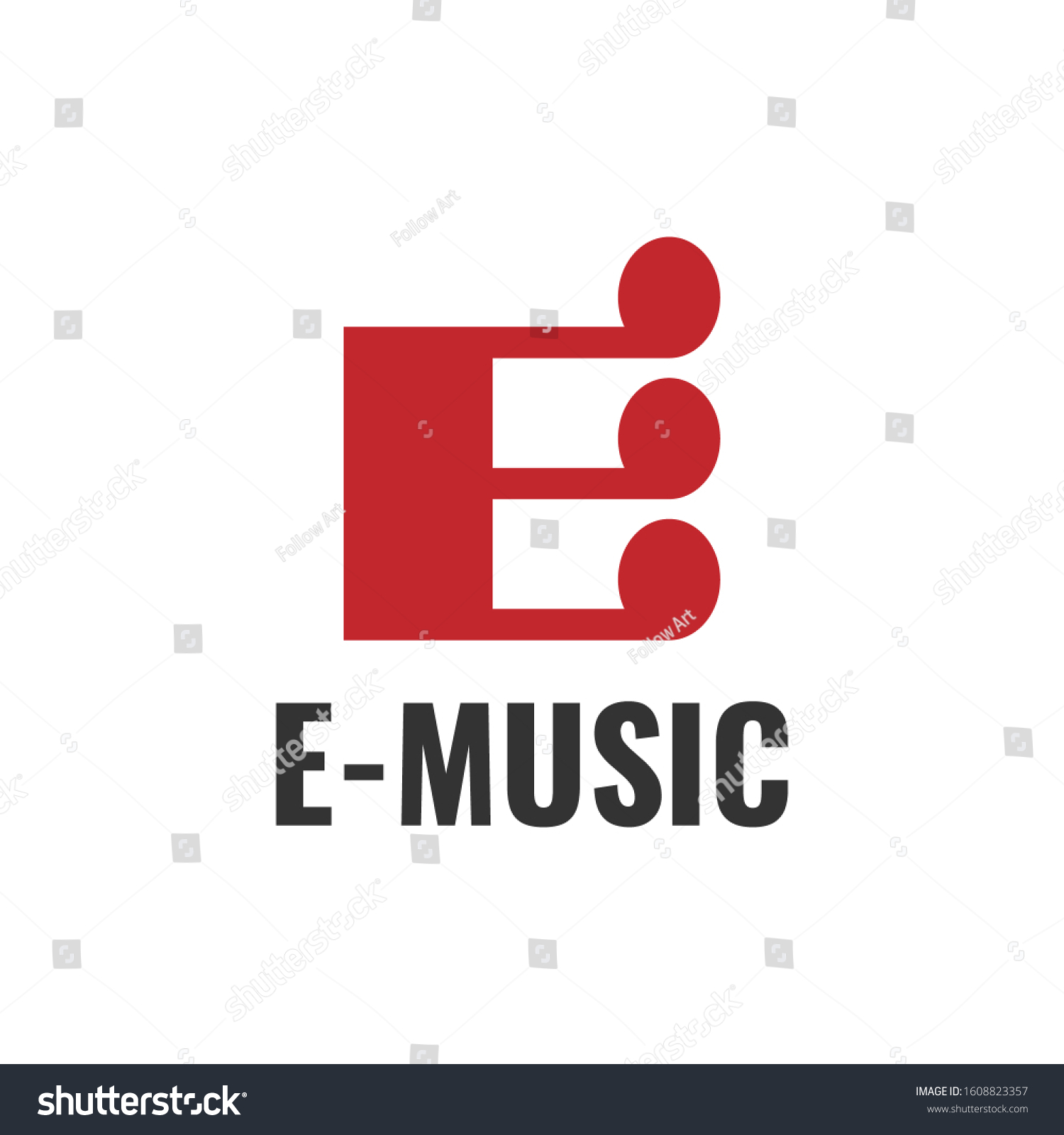 E Music Logo Application Icon Website Stock Vector (Royalty Free ...