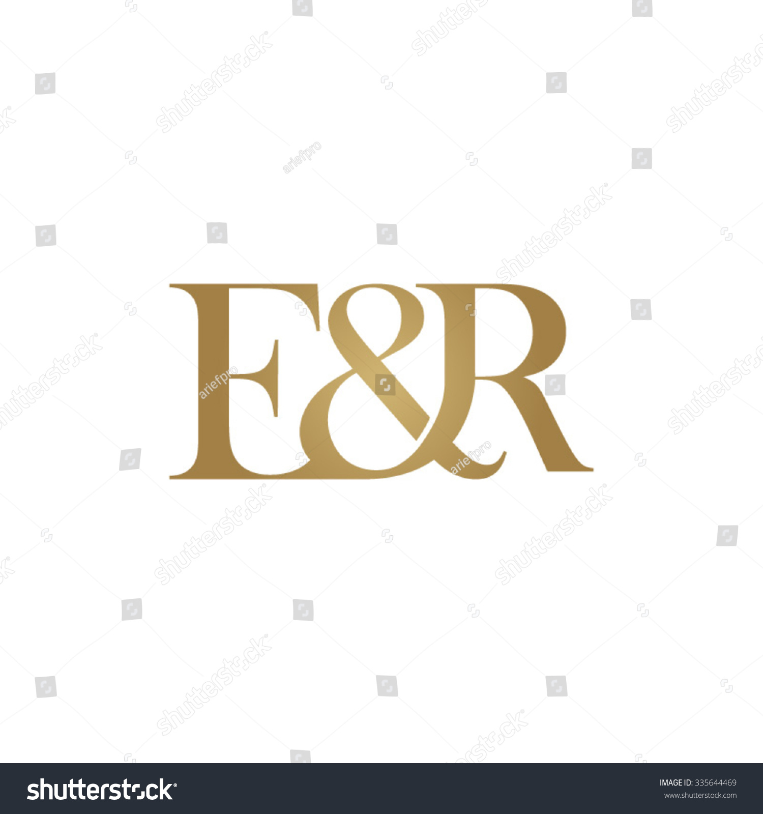 E&R Initial Logo. Ampersand Monogram Golden Logo Stock Vector ...