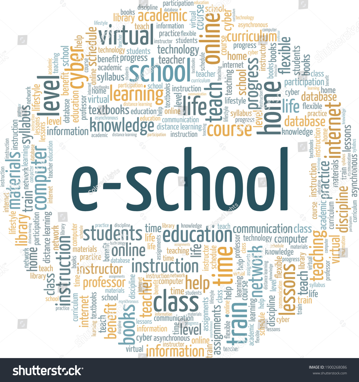 Eschool Vector Illustration Word Cloud Isolated Stock Vector (Royalty ...
