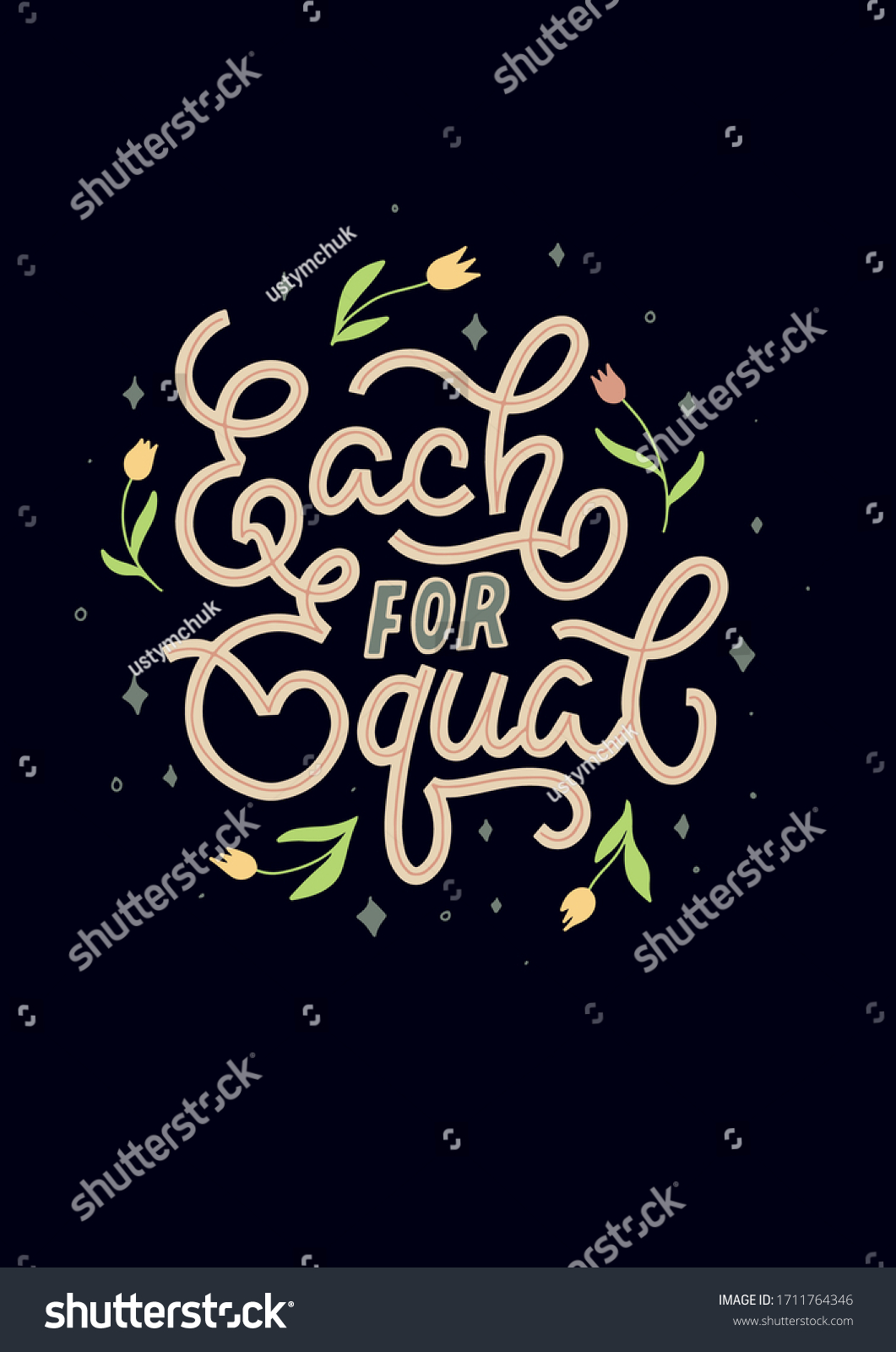 Each Equal Vector Quote Lettering: เวกเตอร์สต็อก (ปลอดค่าลิขสิทธิ์ ...