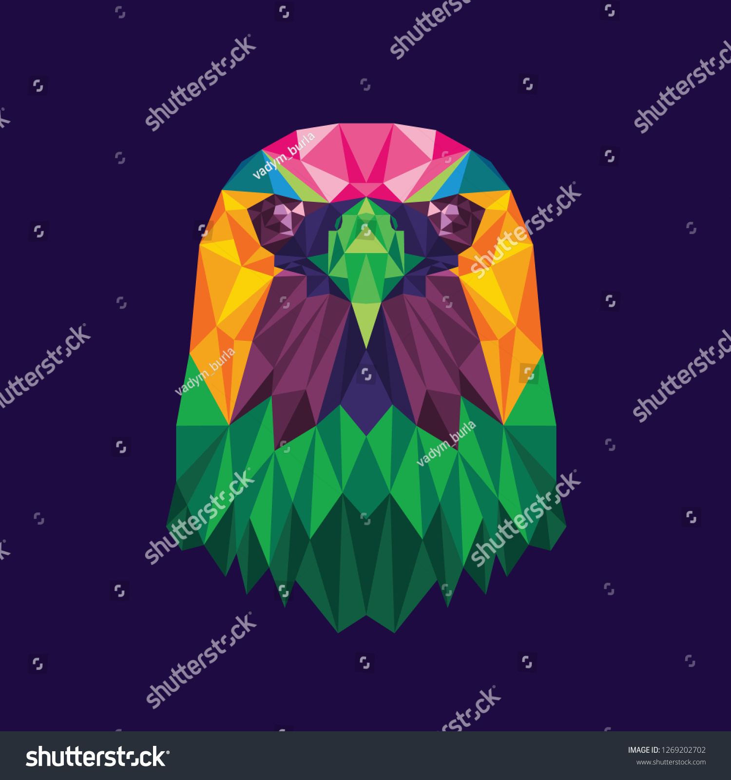 Eagle Animal Polygonlow Poly Design Vector: vector de stock (libre de ...