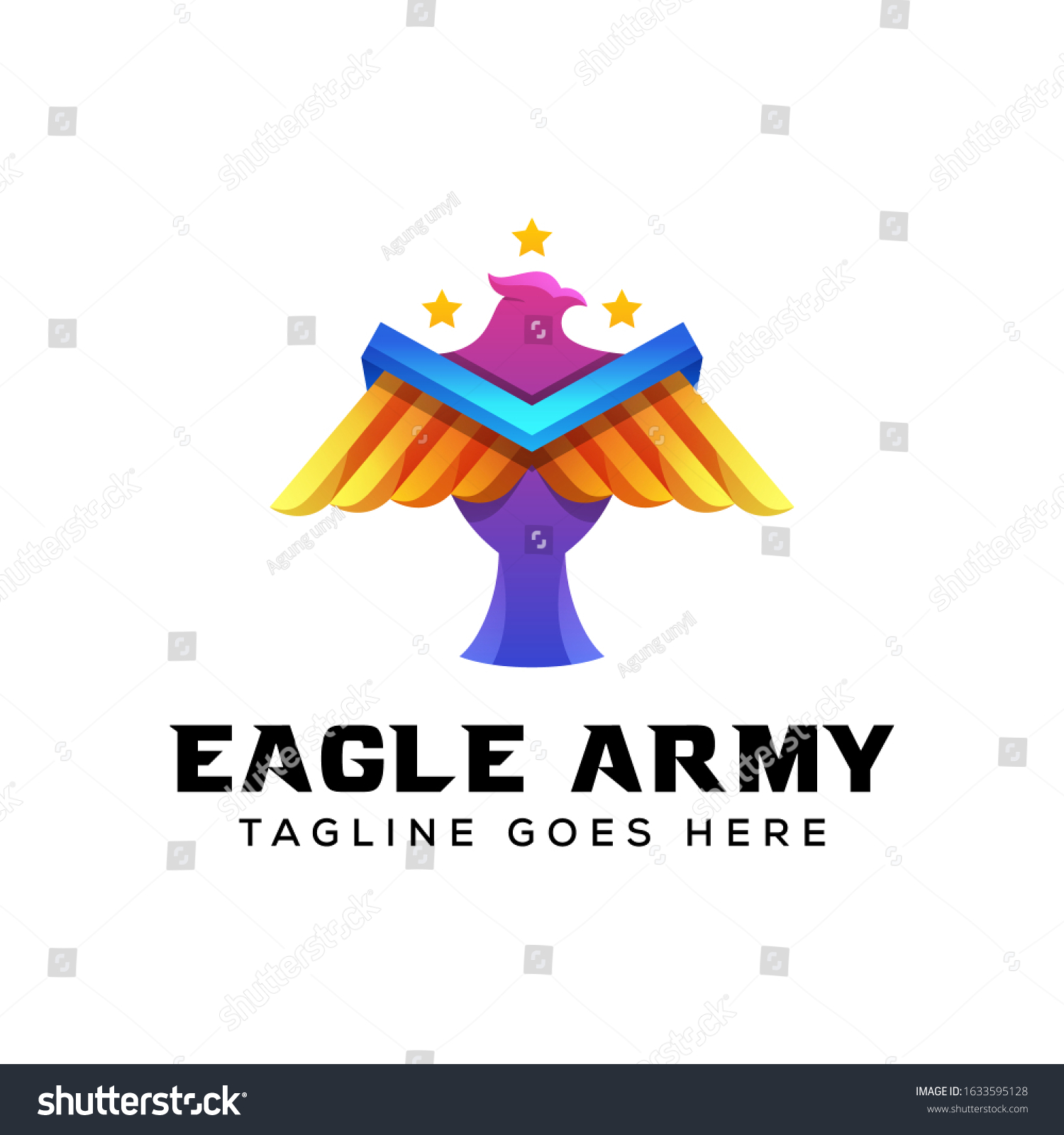 Eagle Army Logo Illustratiion Flying Eagle Stock Vector (Royalty Free ...