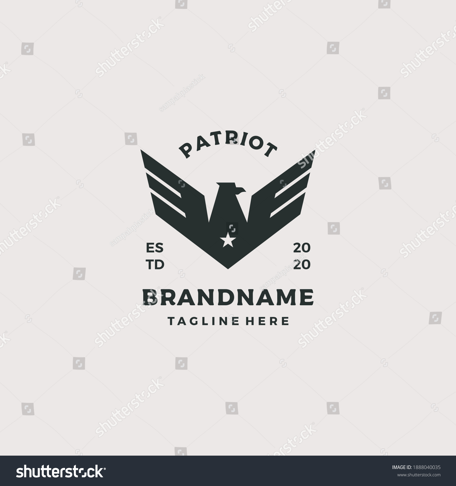 Eagle Badge Logo Design Vector Illustration Stock Vector (Royalty Free ...