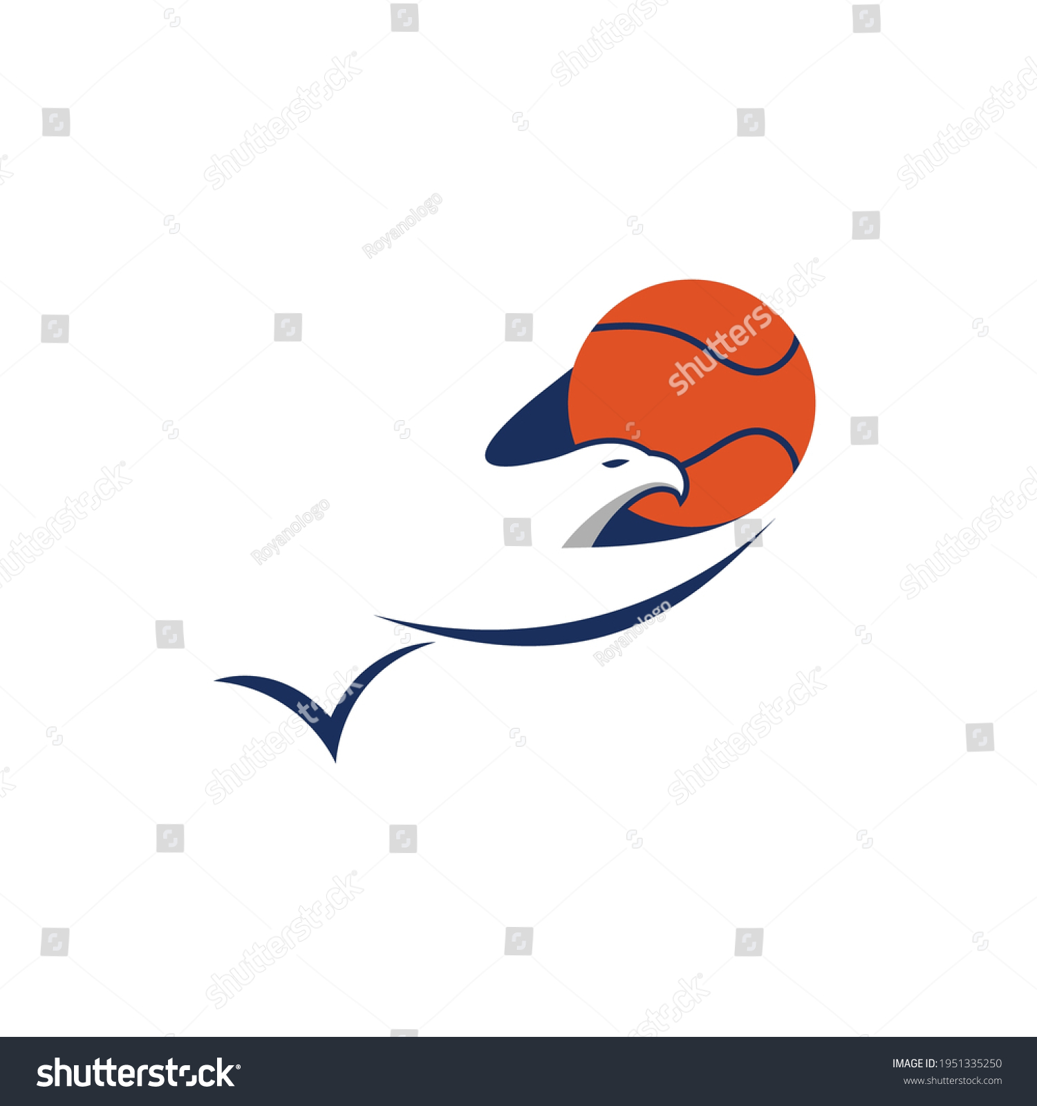 Eagle Basketball Logo Design Vector Illustration Stock Vector (Royalty ...