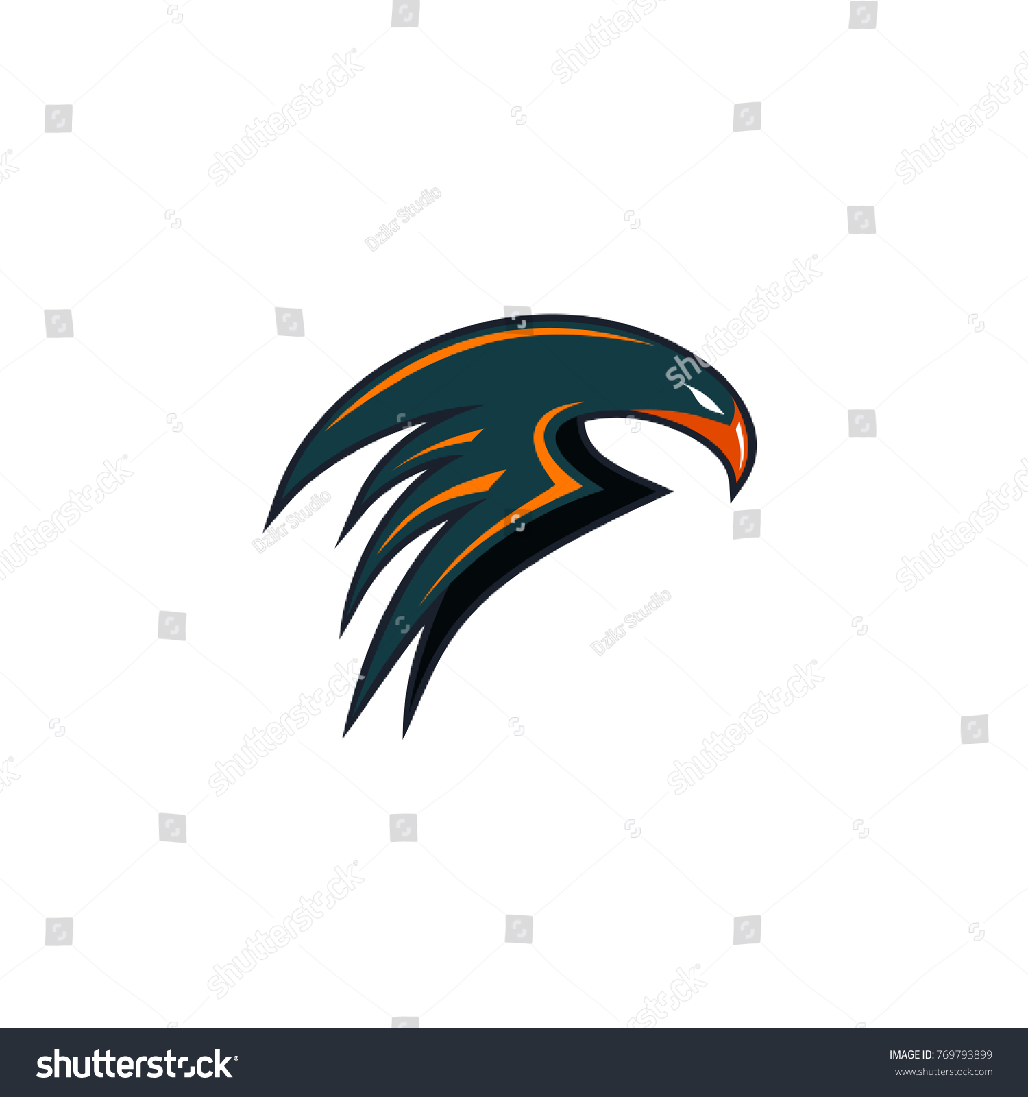 Eagle Blue Sticker Logo Stock Vector (Royalty Free) 769793899