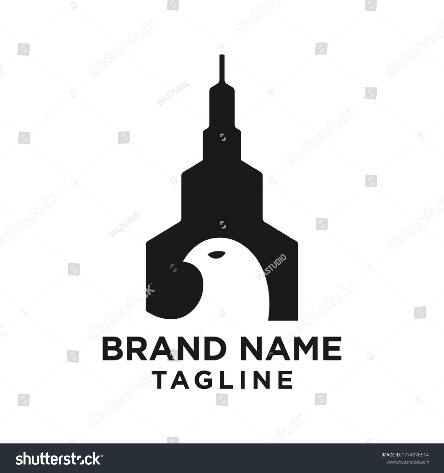 Eagle Building Logo Design Vector Illustration Stock Vector (Royalty ...