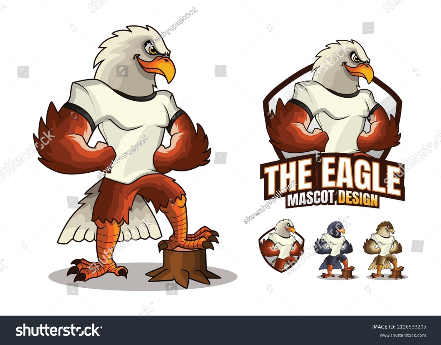 Eagle Cartoon Character Mascot Design Stock Vector (Royalty Free ...