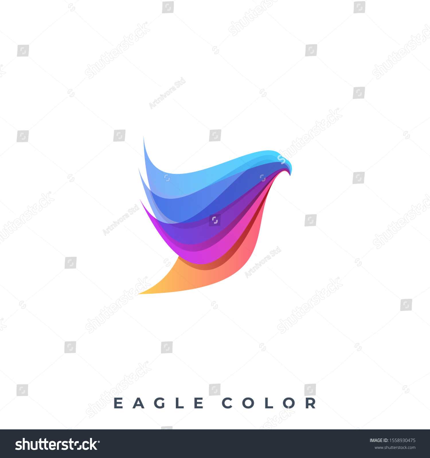 Eagle Color Full Illustration Vector Template Stock Vector (Royalty ...
