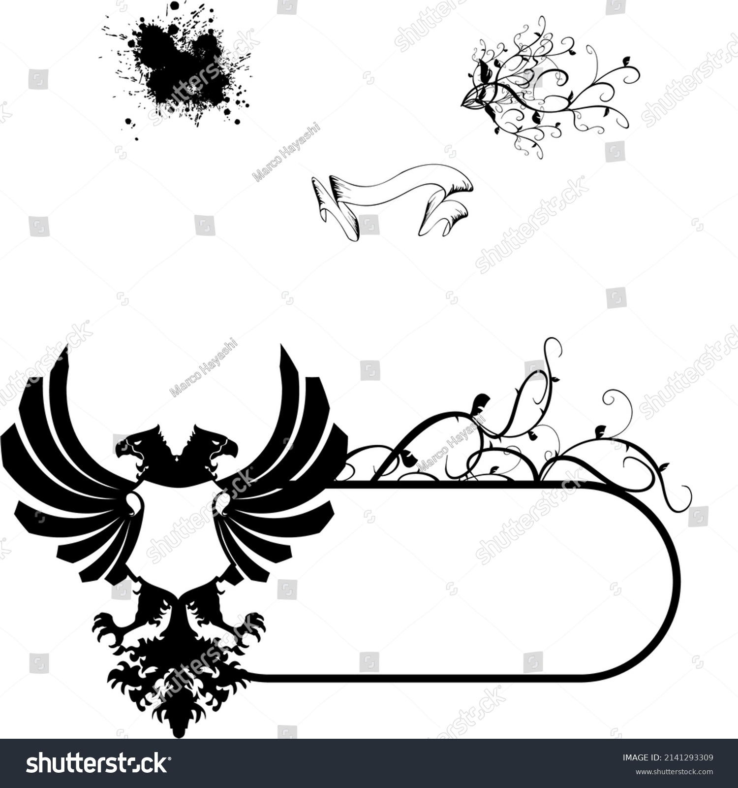 Eagle Crest Emblem Copyspace Illustration Collection Stock Vector ...