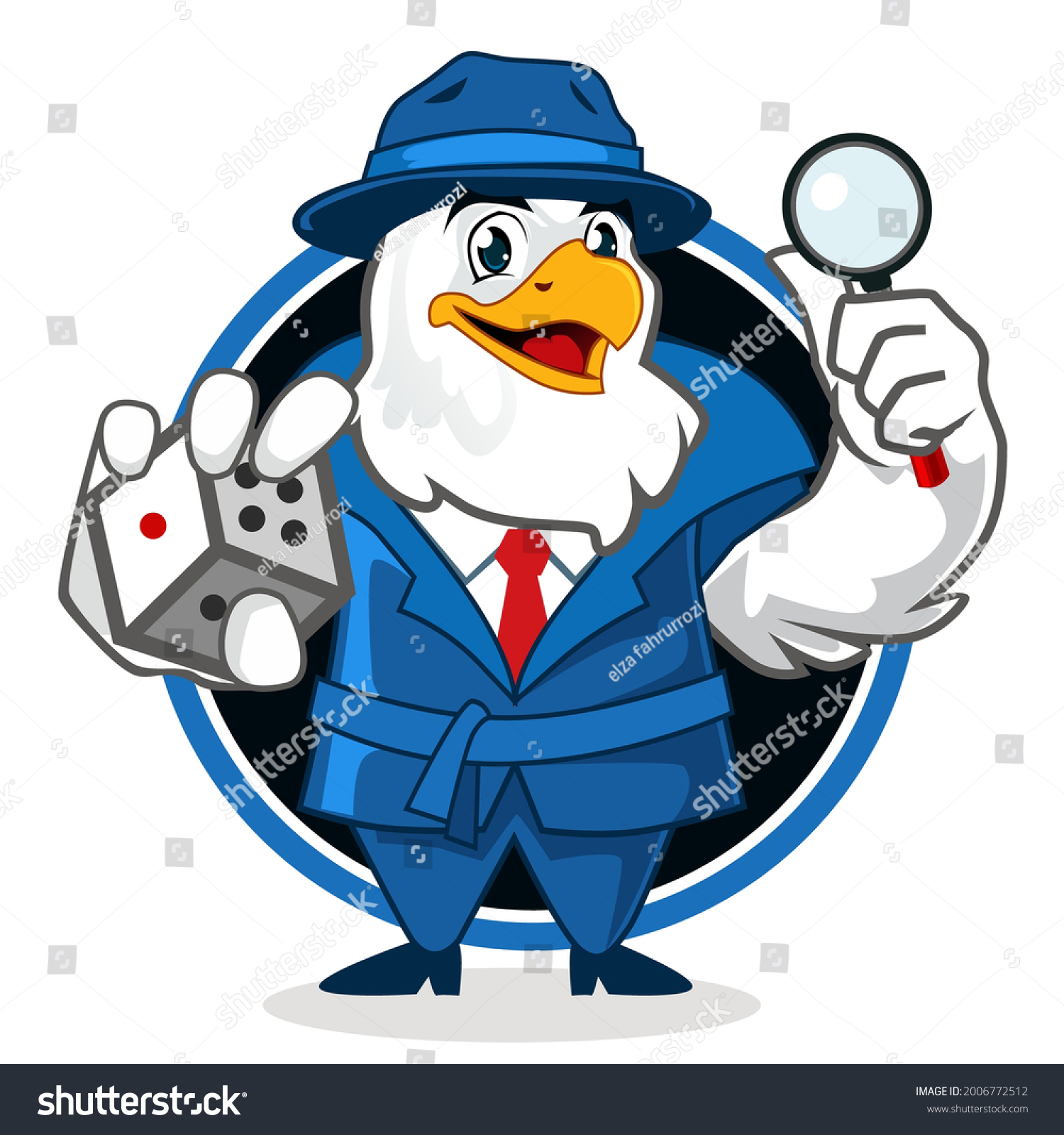 Eagle Detective Mascot Cartoon Vector Stock Vector (Royalty Free ...